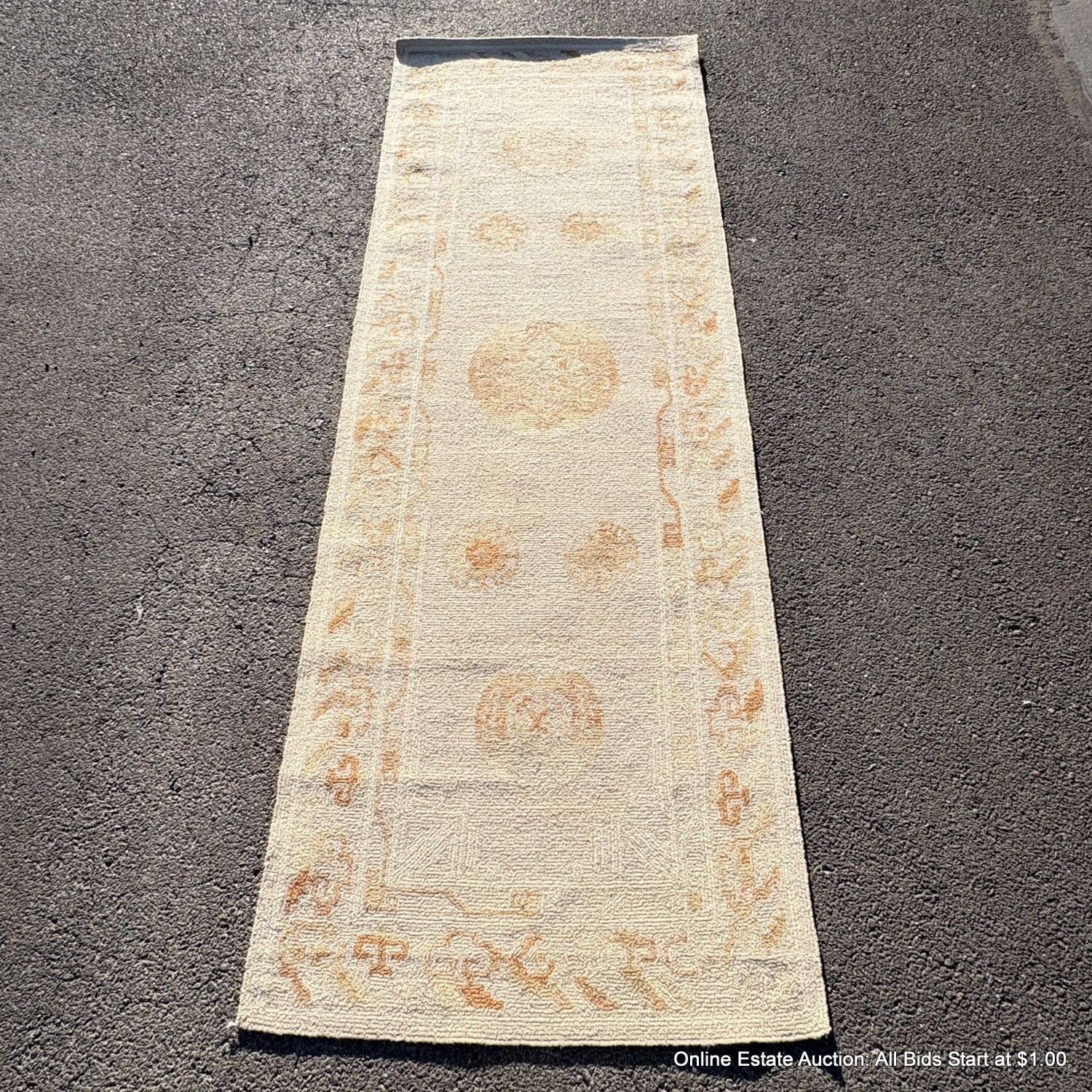 Wool On Cotton Wrap Rug Runner 3' 11" X 10' 11" #41720 | Auctionninja.com