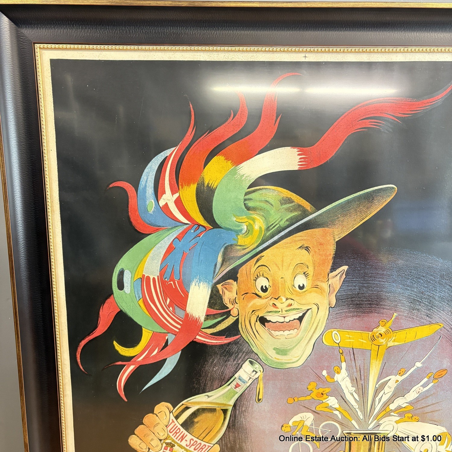 Original 1920s Turin-Sport Lithograph Poster By Michel Liebeaux Celebrating 1920 Olympics (LOCAL ...