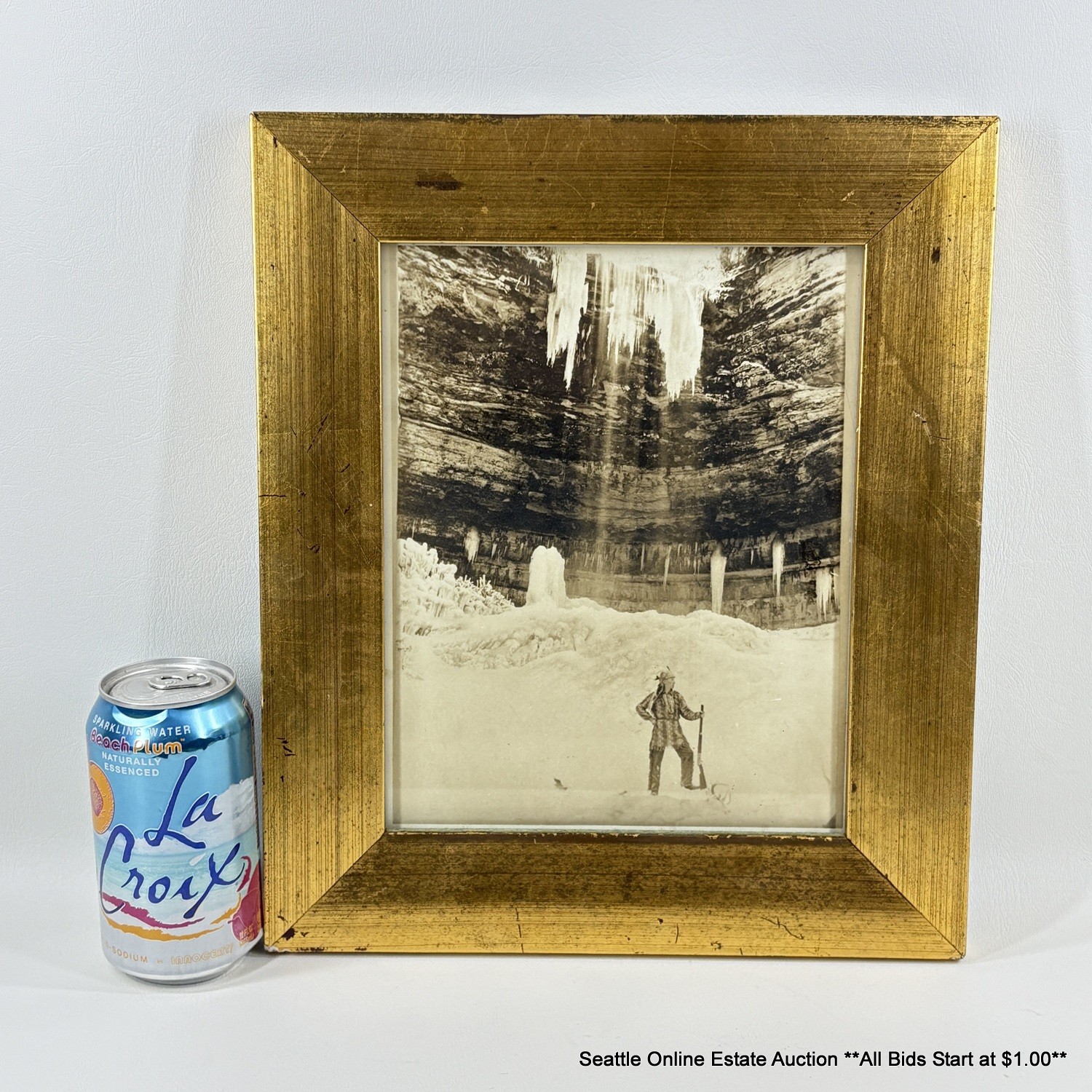 Vintage Photograph Of Hunter By Icy Ridge, Likely On Lake Superior In ...