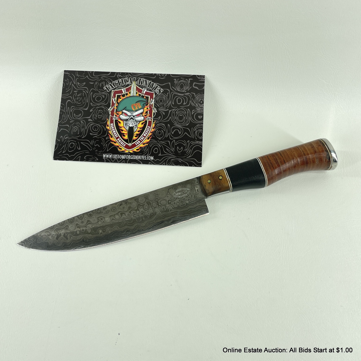 CFK Custom 12" Handmade Raindrop Damascus French Chef-Kitchen Hunting ...