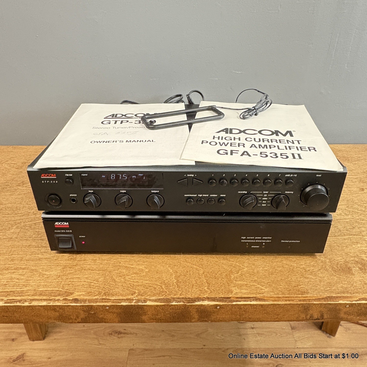 Adcom Stereo Tuner/Preamplifier And GFA-535 II High Current Power ...
