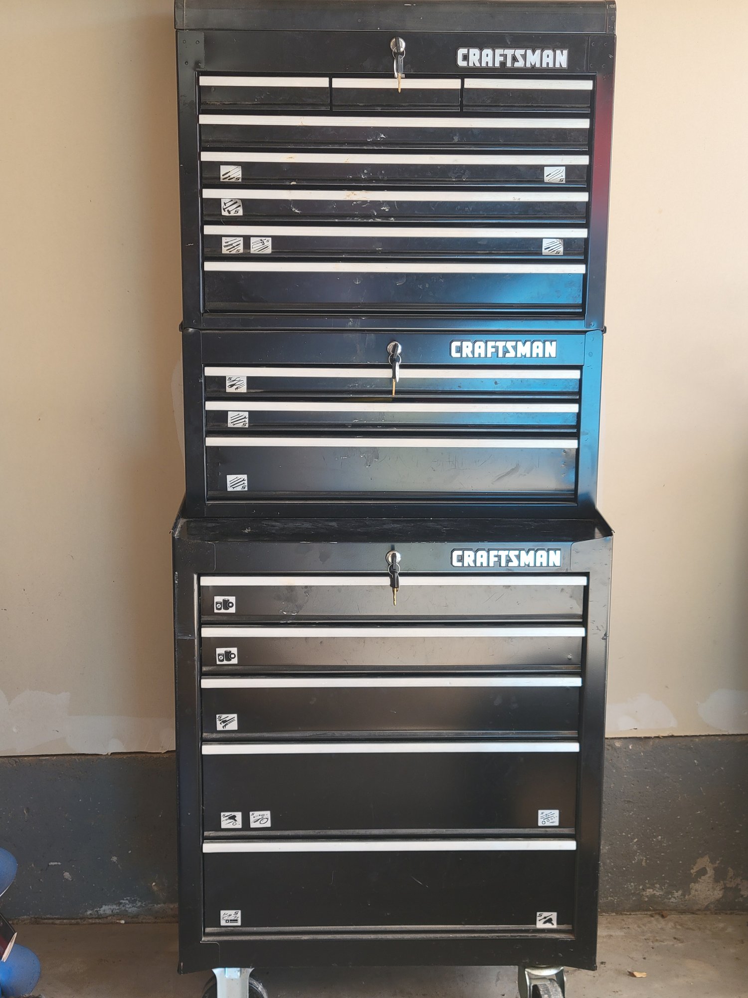 Craftsman Black Triple Stack Tool Box #17254 | Auctionninja.com