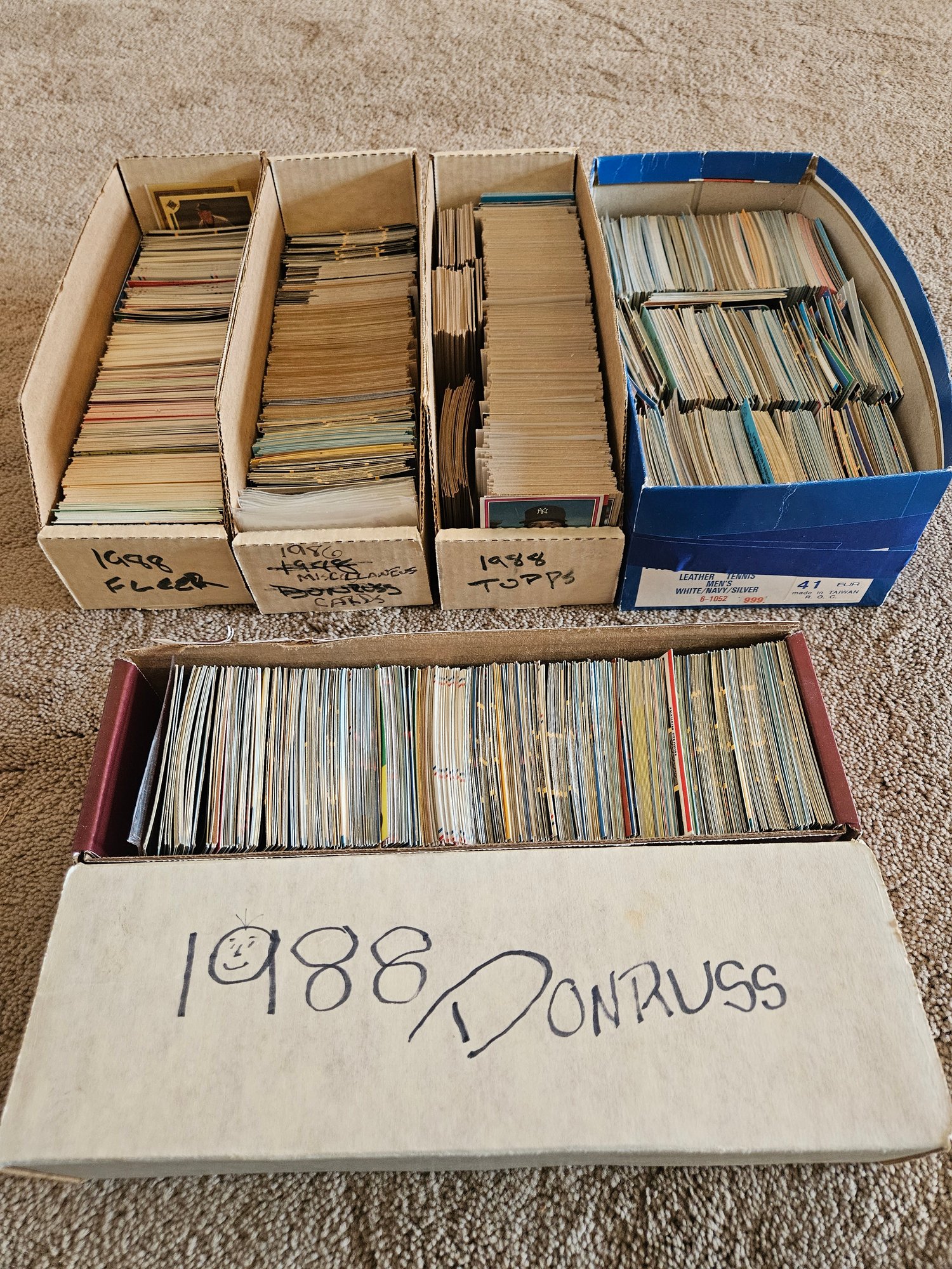 6 Boxes Of Vtg 1980's Baseball Cards Fleer Topps Don Russ #20614 ...