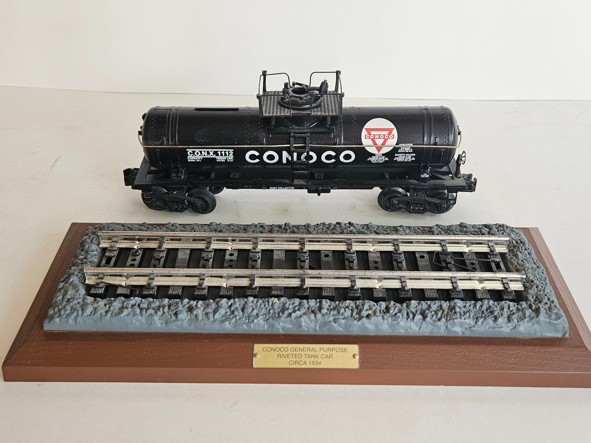 1934 Conoco Riveted Tank Car Model Train Car Coin Bank #24306 | Auctionninja.com