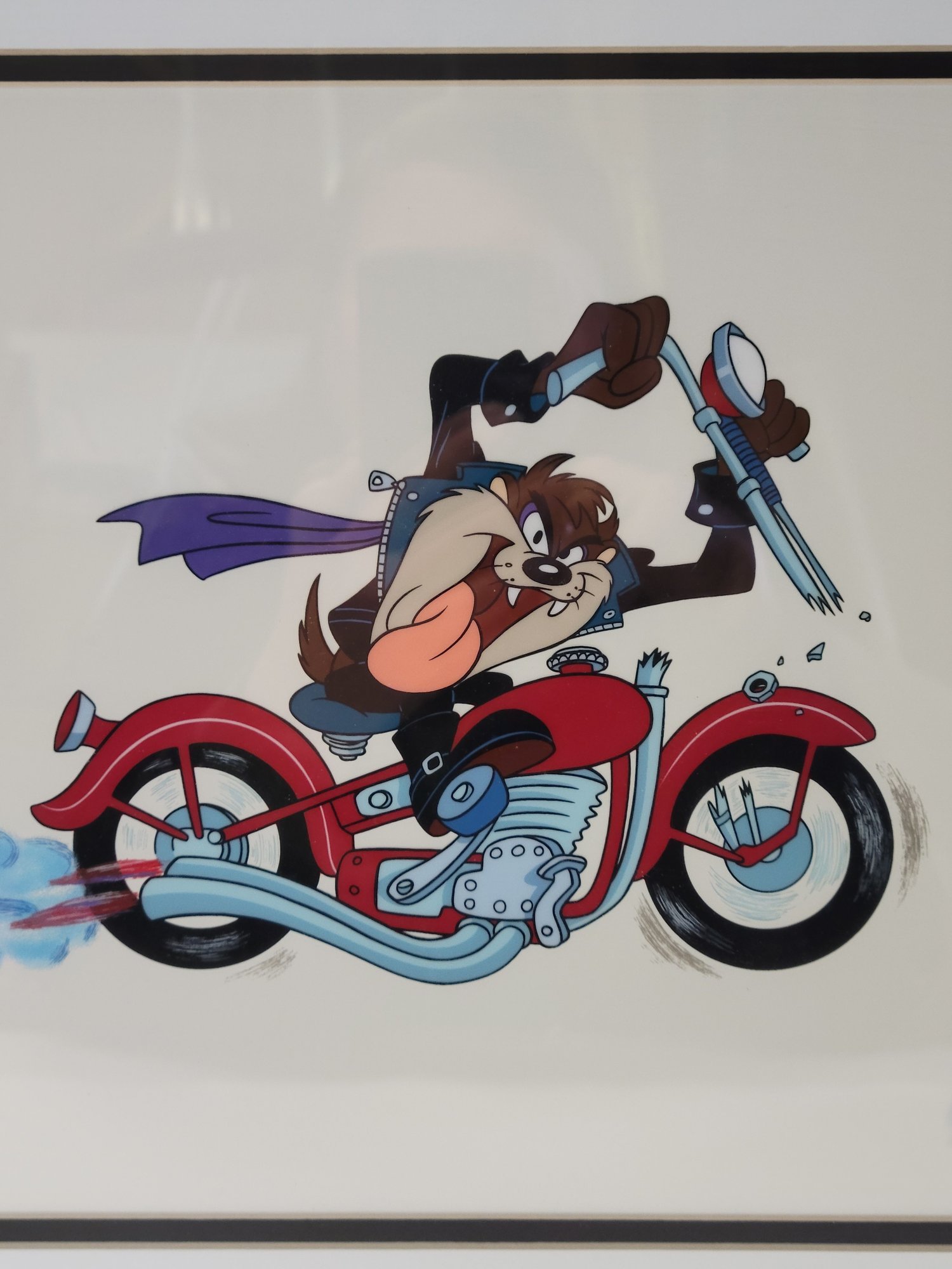 1993 Warner Bros Taz Motorcycle Wall Art COA #29020 | Auctionninja.com