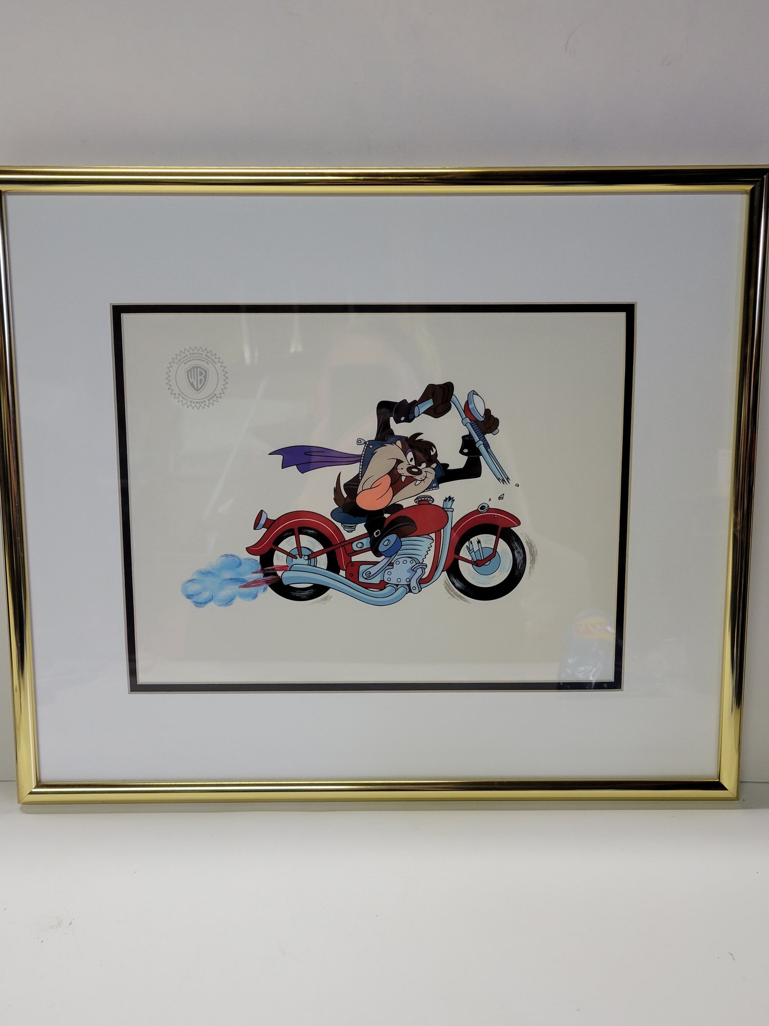 1993 Warner Bros Taz Motorcycle Wall Art COA #29020 | Auctionninja.com