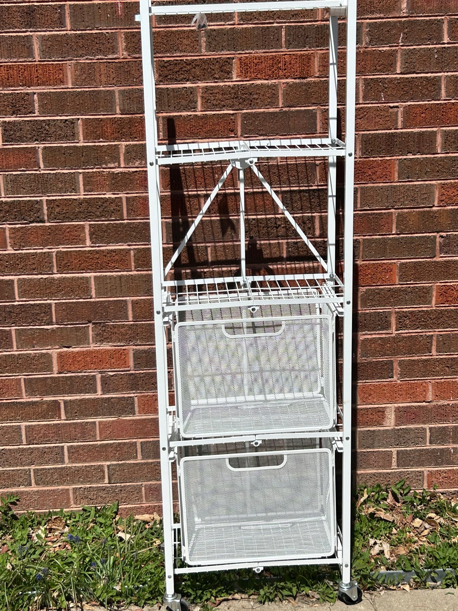 Origami 4-Tier Folding Storage Shelf With Wheels. #21982 | Auctionninja.com