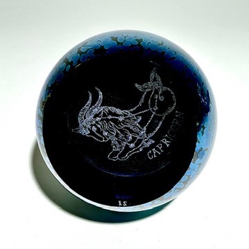 #165 Glass Eye Studio "Zodiac Paperweights" Capricorn Art Glass ...