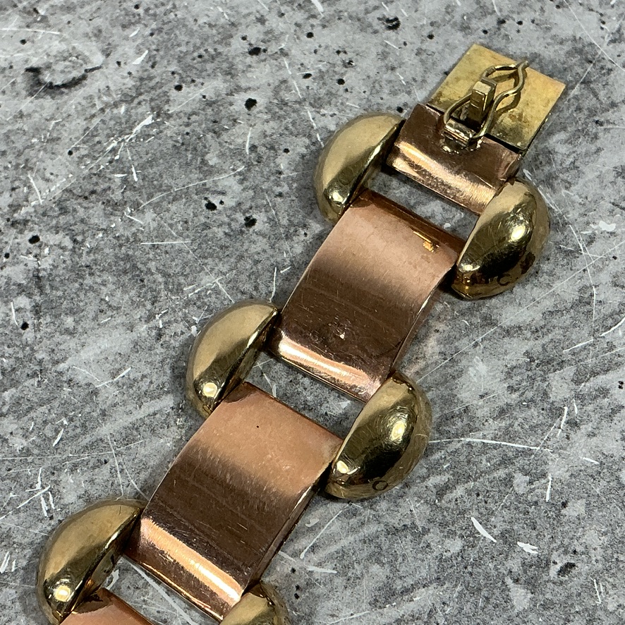 #177 Vintage 14k Yellow And Rose Gold European Bracelet 20 Grams #5864 | Auctionninja.com