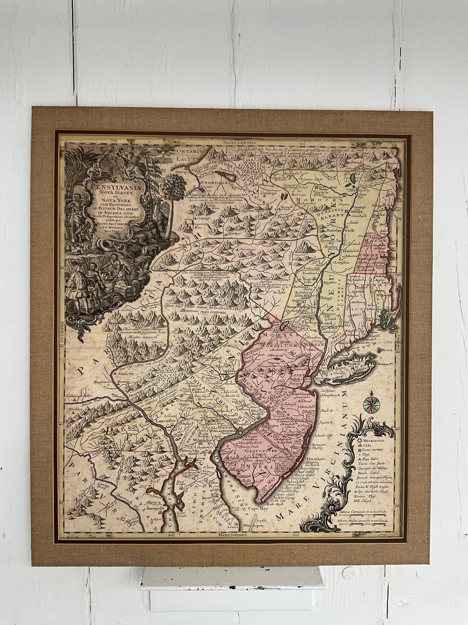 209 Antique Map Of Pennsylvania, Nj, NY Unframed #4169 | Auctionninja.com