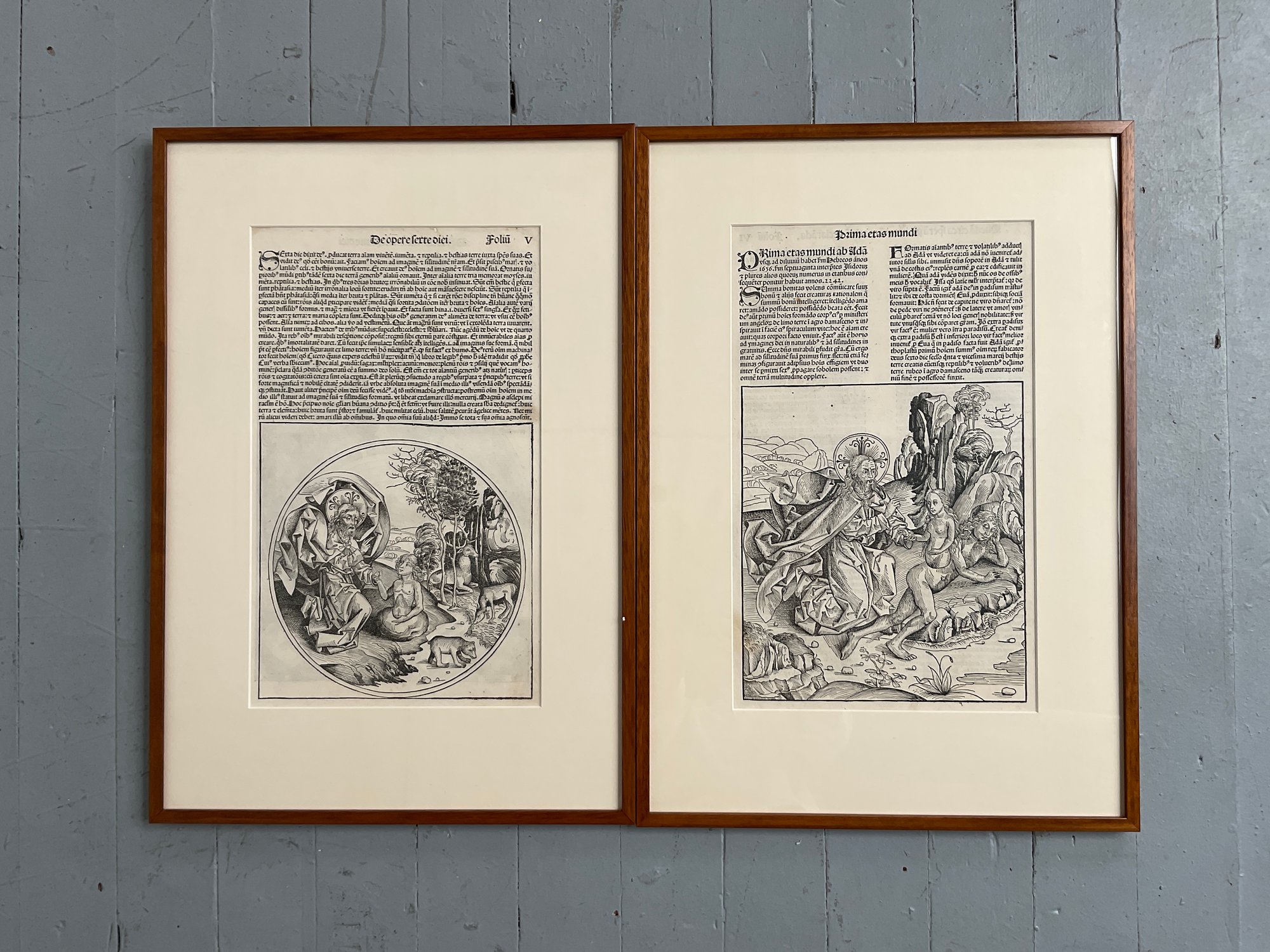 220 Pair Of Antique German Manuscripts From The Nuremberg Chronicle ...
