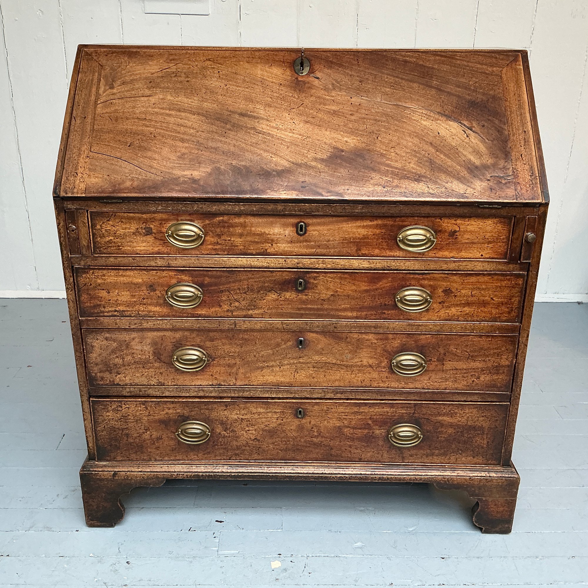 #001 Early Antique Drop Front Secretary Desk #5467 | Auctionninja.com