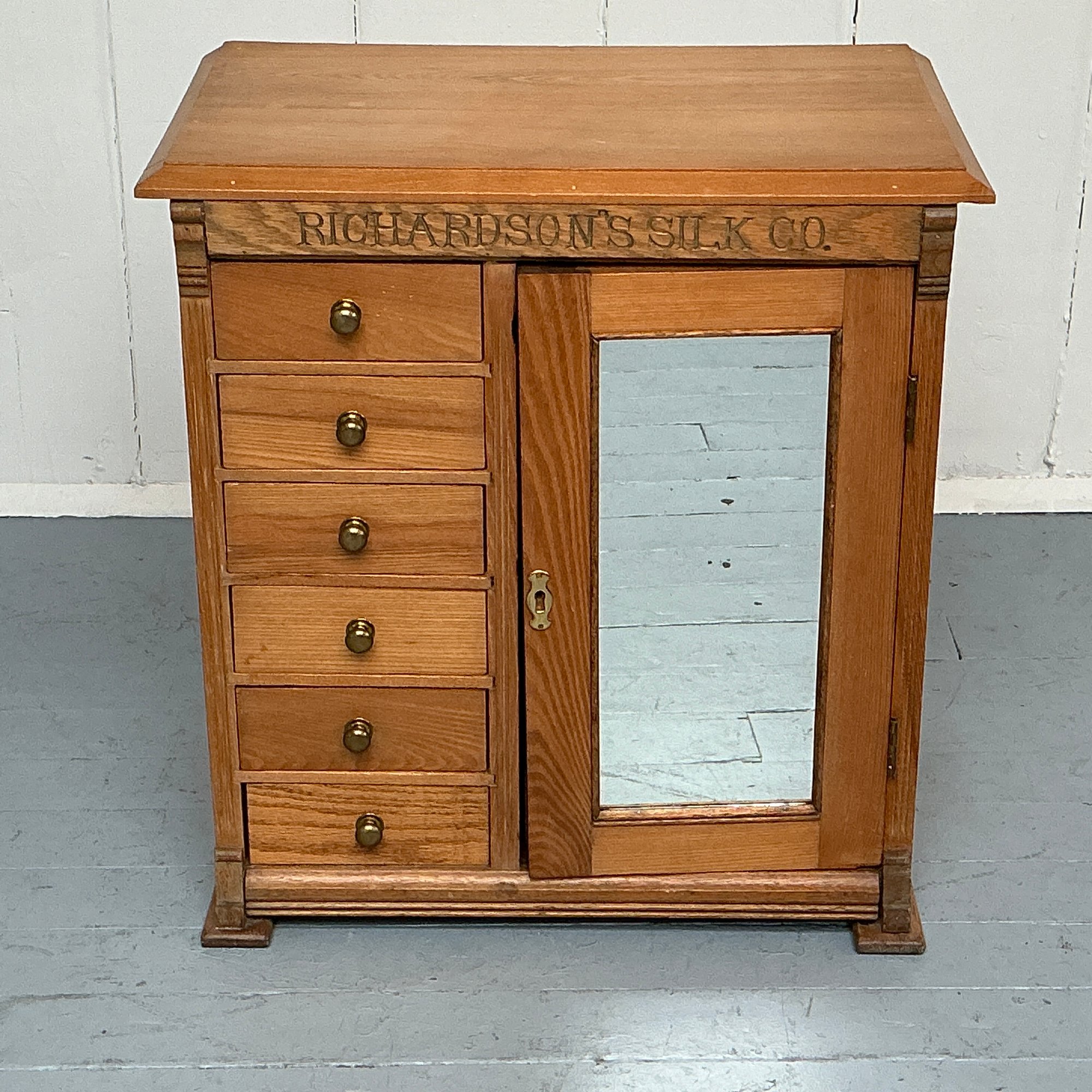 #016 Antique Miniature Richardson Silk Spool Thread Cabinet/ Jewelry ...