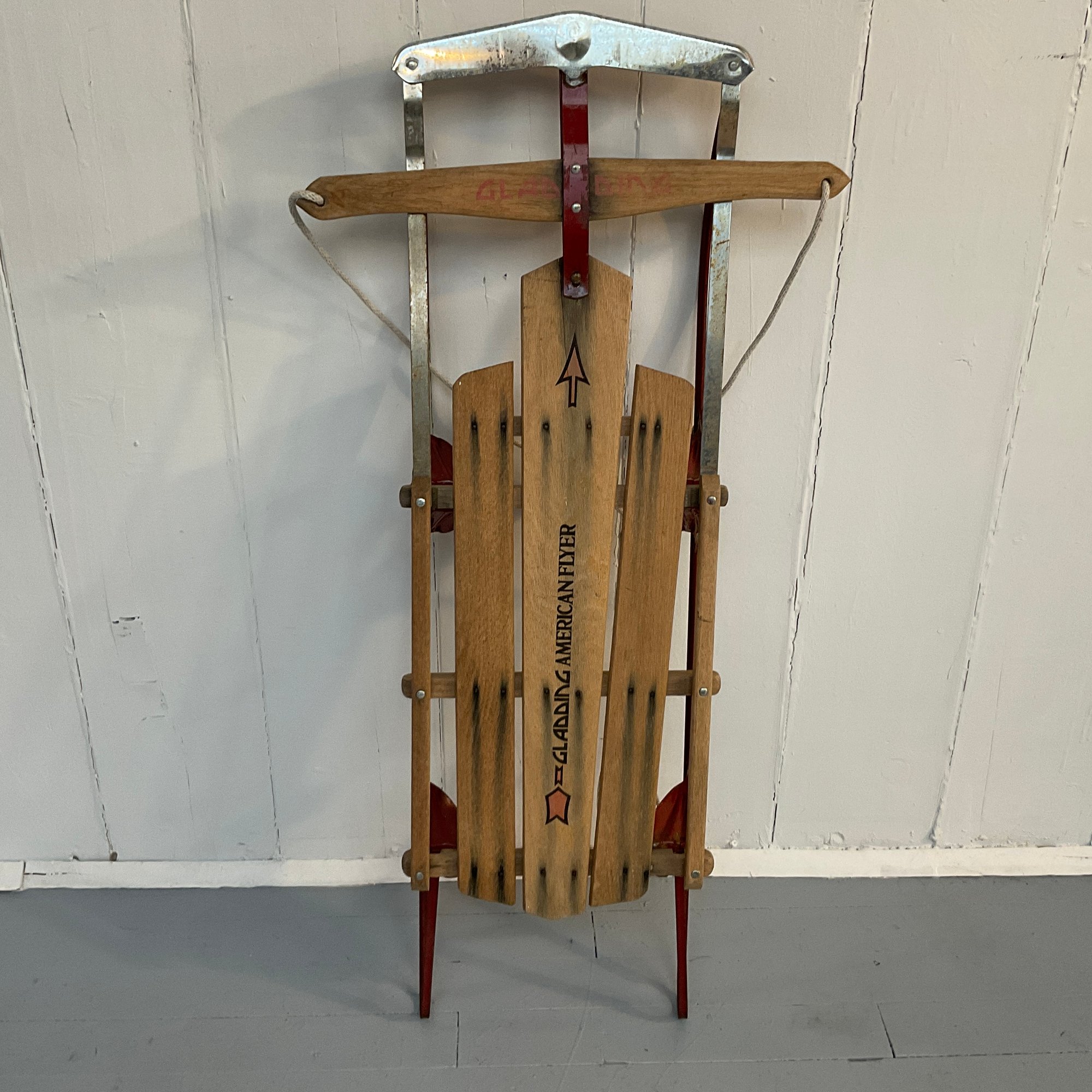 #145 Vintage Gladding American Flyer Wooden Sled / Metal Rail #5170 ...