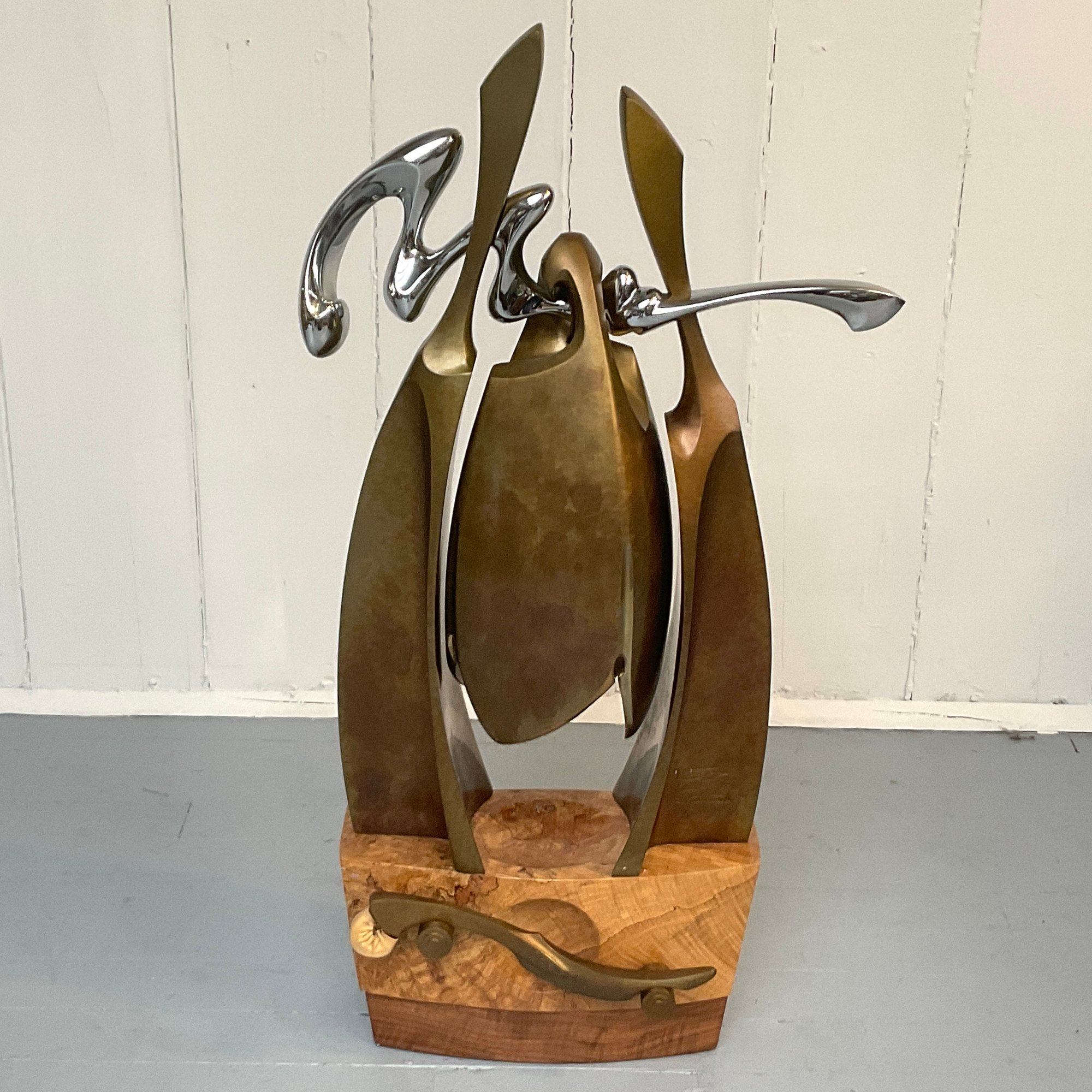 #182 LISTED ARTIST LARGE Steve Reinmuth "Unity" Bronze And Burl Wood ...