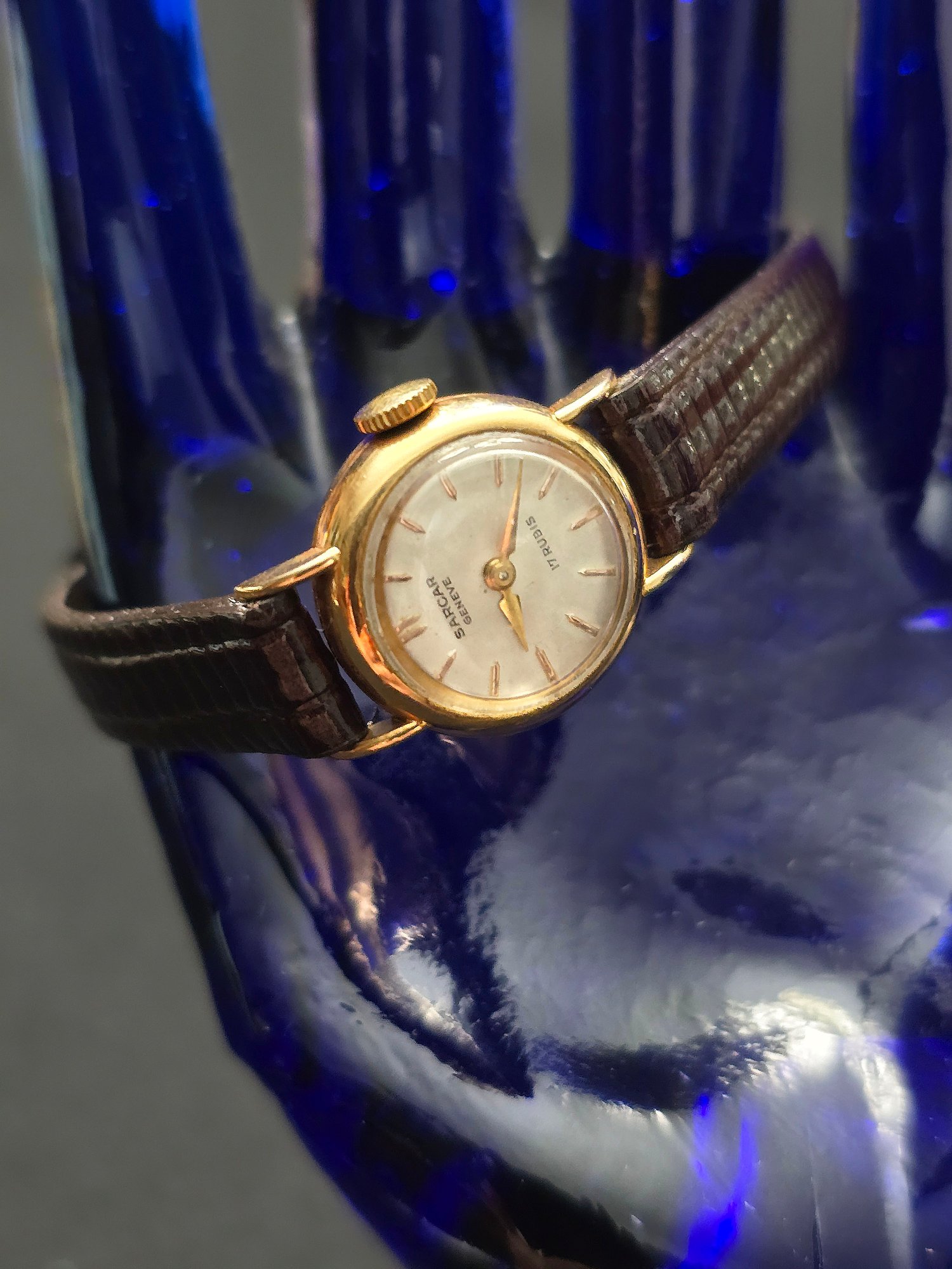 Vintage Ladies' 18K Yellow Gold Watch By Sarcar Geneve 17 Rubis #1393 ...