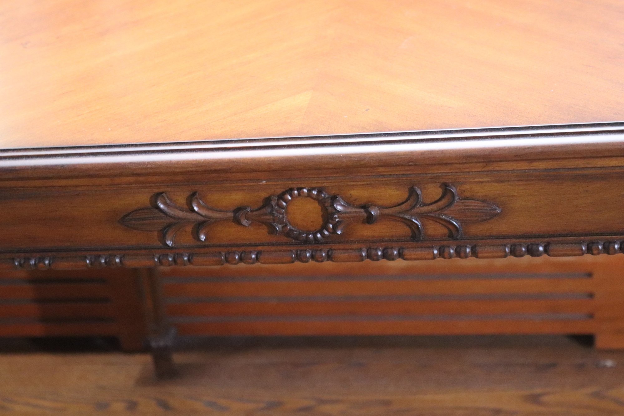 Quality French Style Carved Wood Bridge/ Game Table, Has Drawers On ...