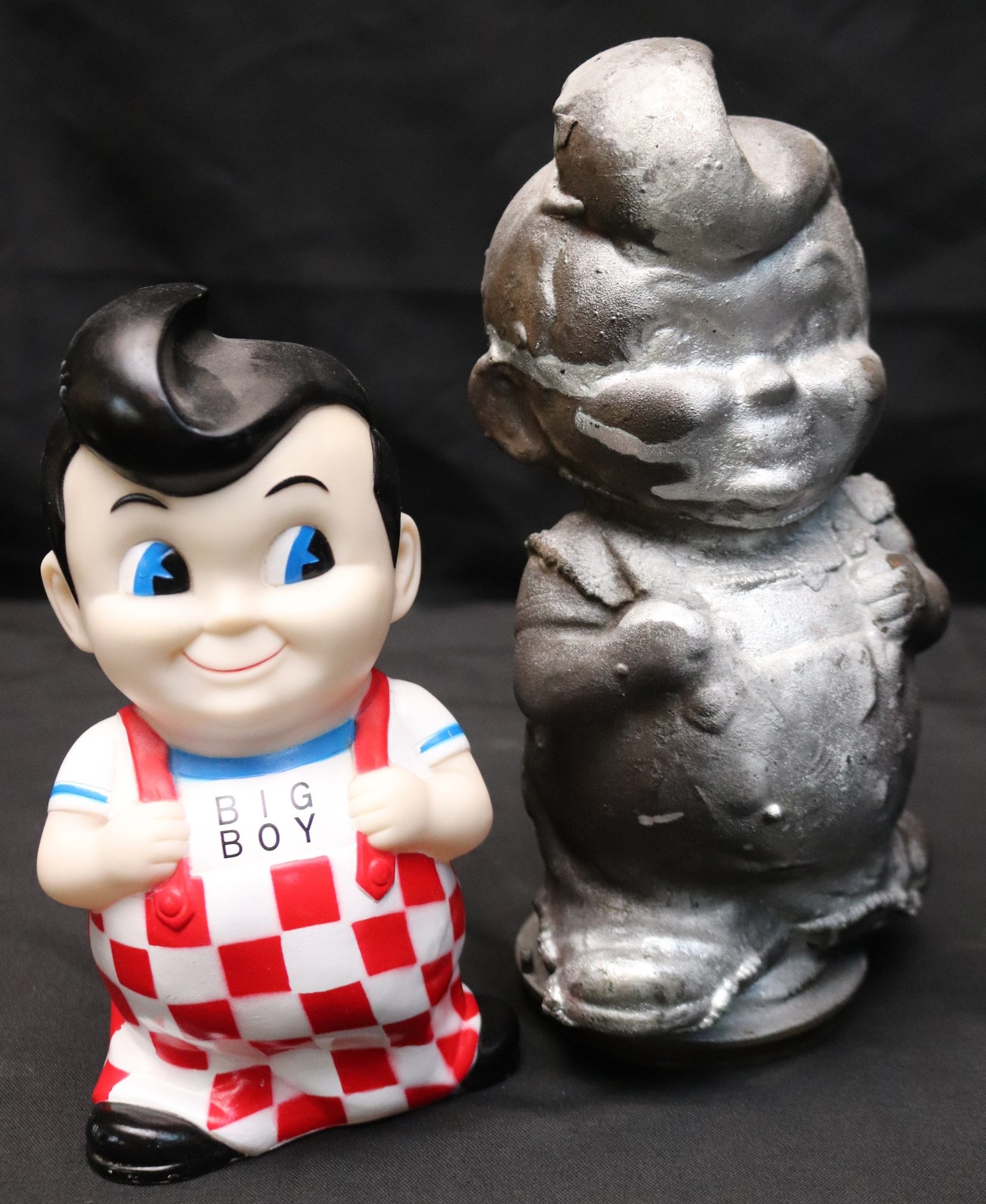 Vintage Big Boy Coin Bank Trademark Of Elias And Cast Metal Post Figure ...