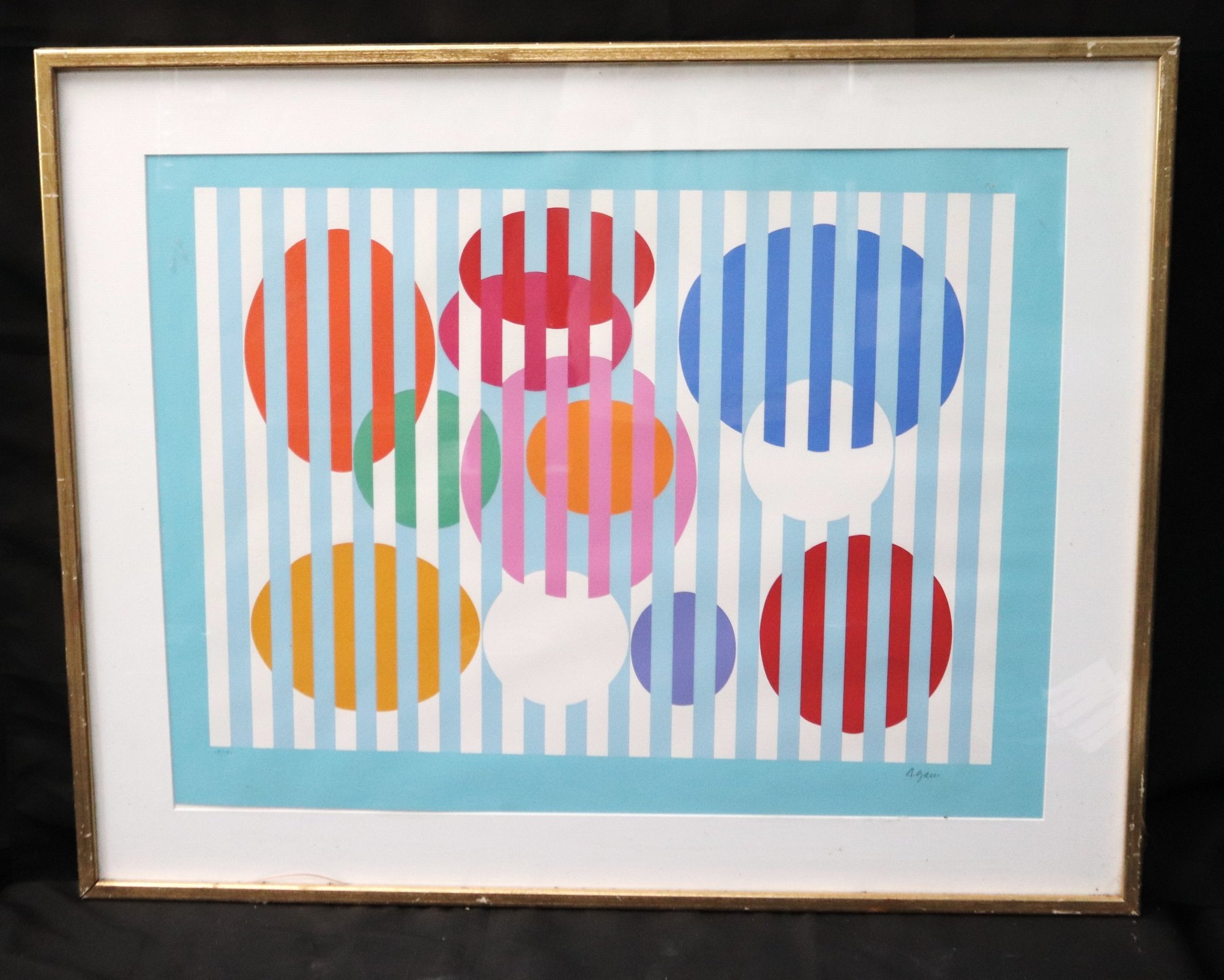 Yaacov Agam 18/190 Signed Geometric Abstract Mixed Media Lithograph ...
