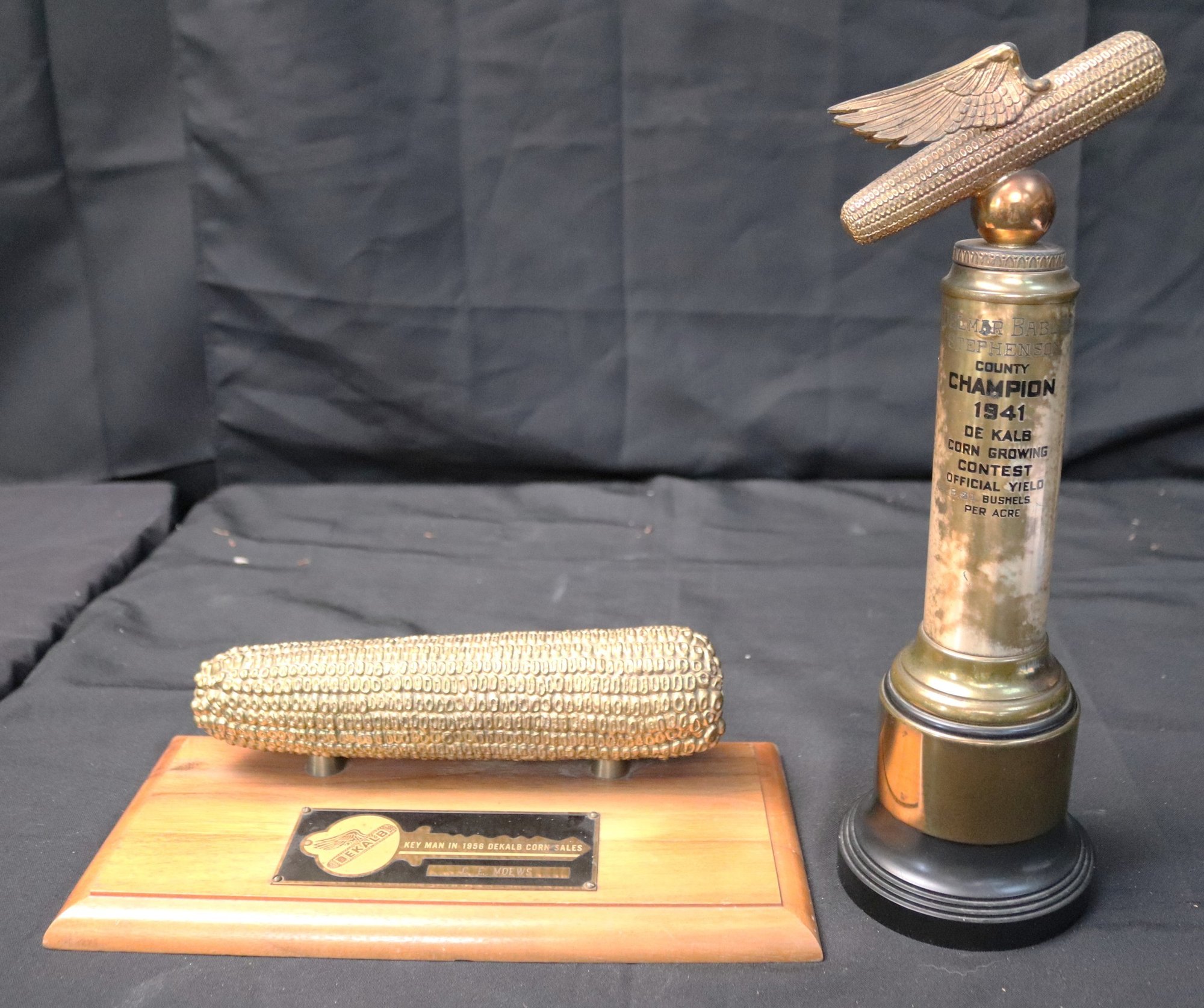 1941 De Kalb County Champion Corn Growing Contest Trophy In A Brass ...