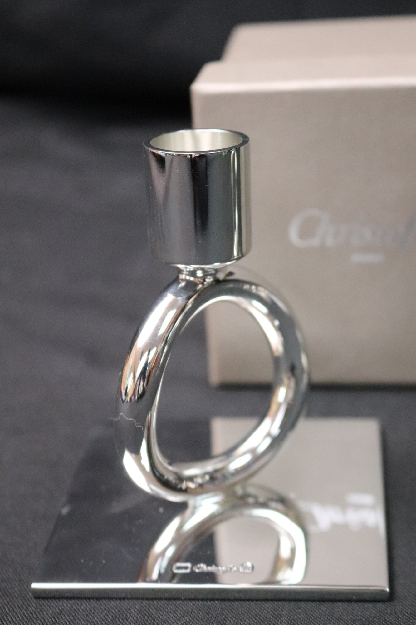 Pair Of Christofle Designer Candle Holders With Dust Pouches And Boxes ...