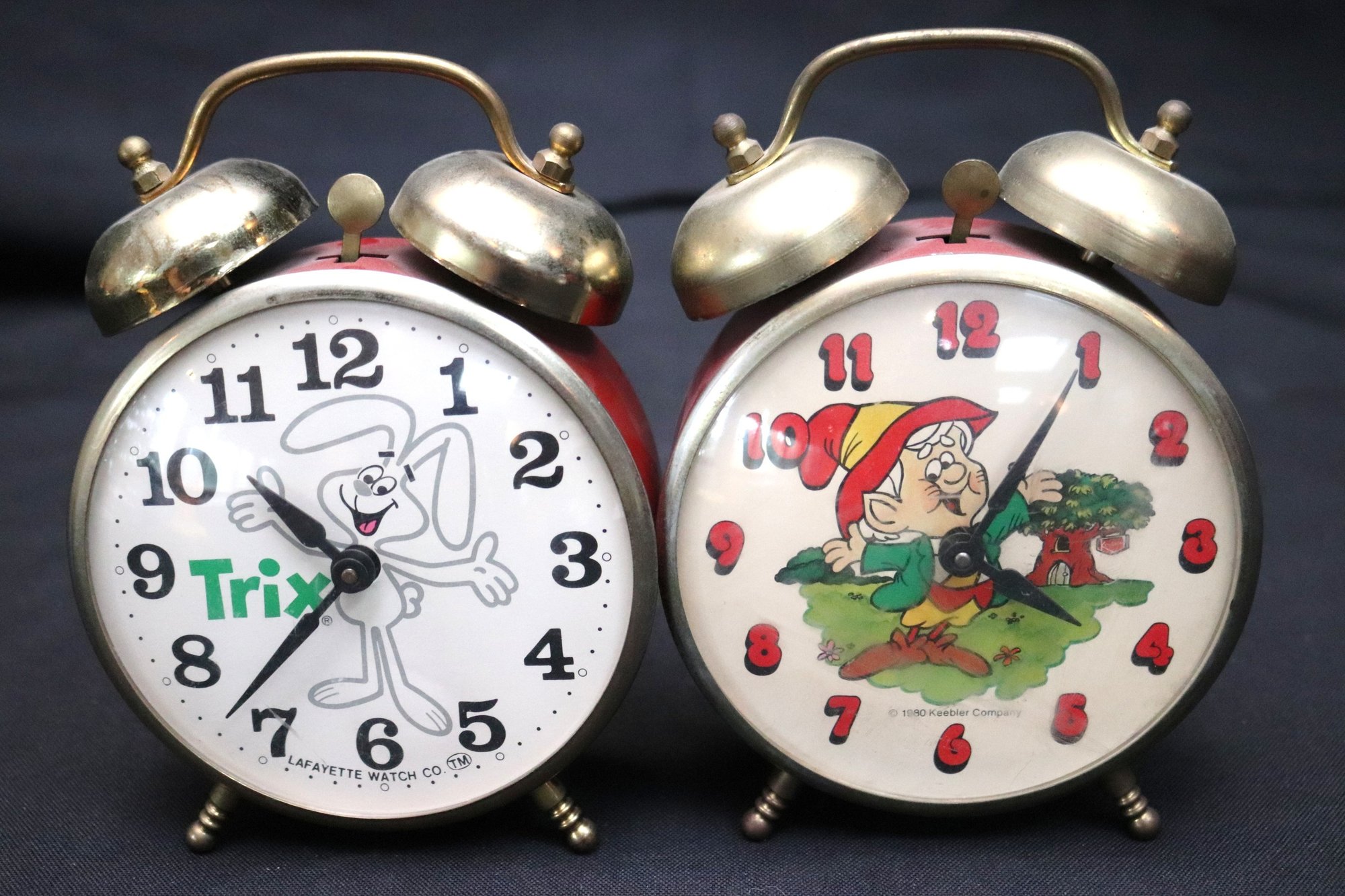 Vintage Alarm Clocks Including Trix Cereal By Lafayette Watch Co And ...