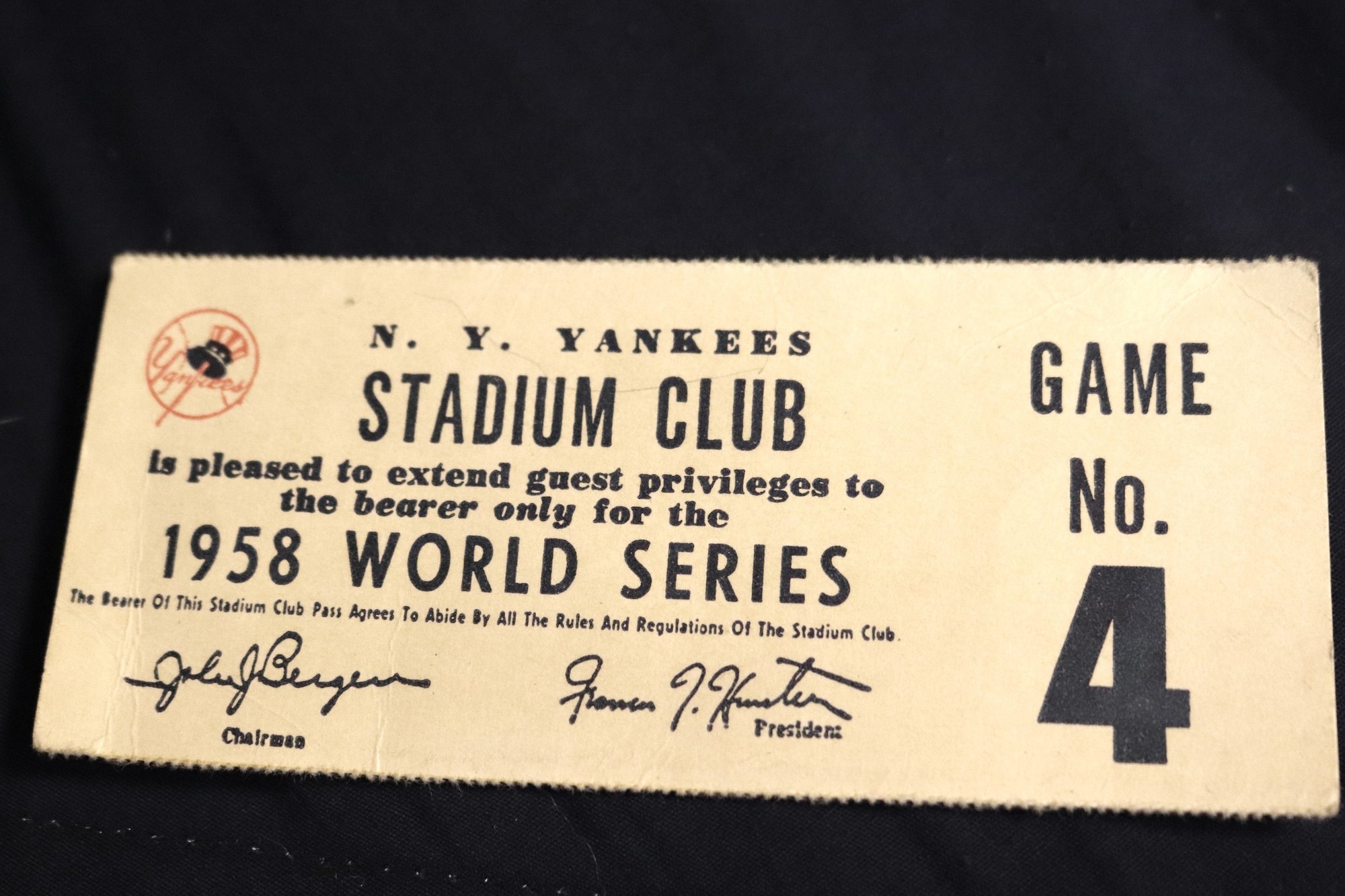 1958 Yankees World Series Ticket Stub #54736 | Auctionninja.com