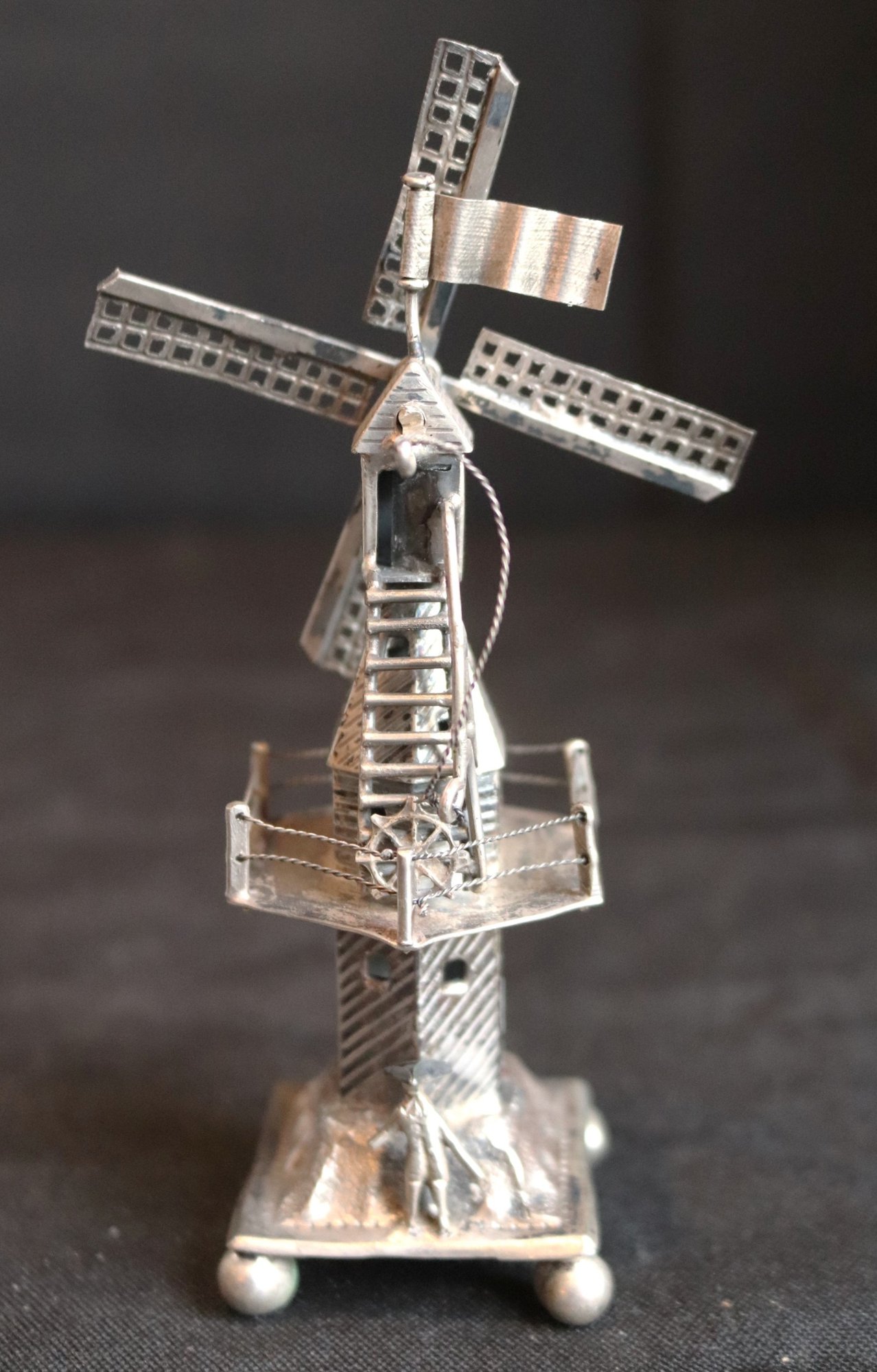 Late 19th Century Dutch Silver Working Miniature Windmill. #54153 ...