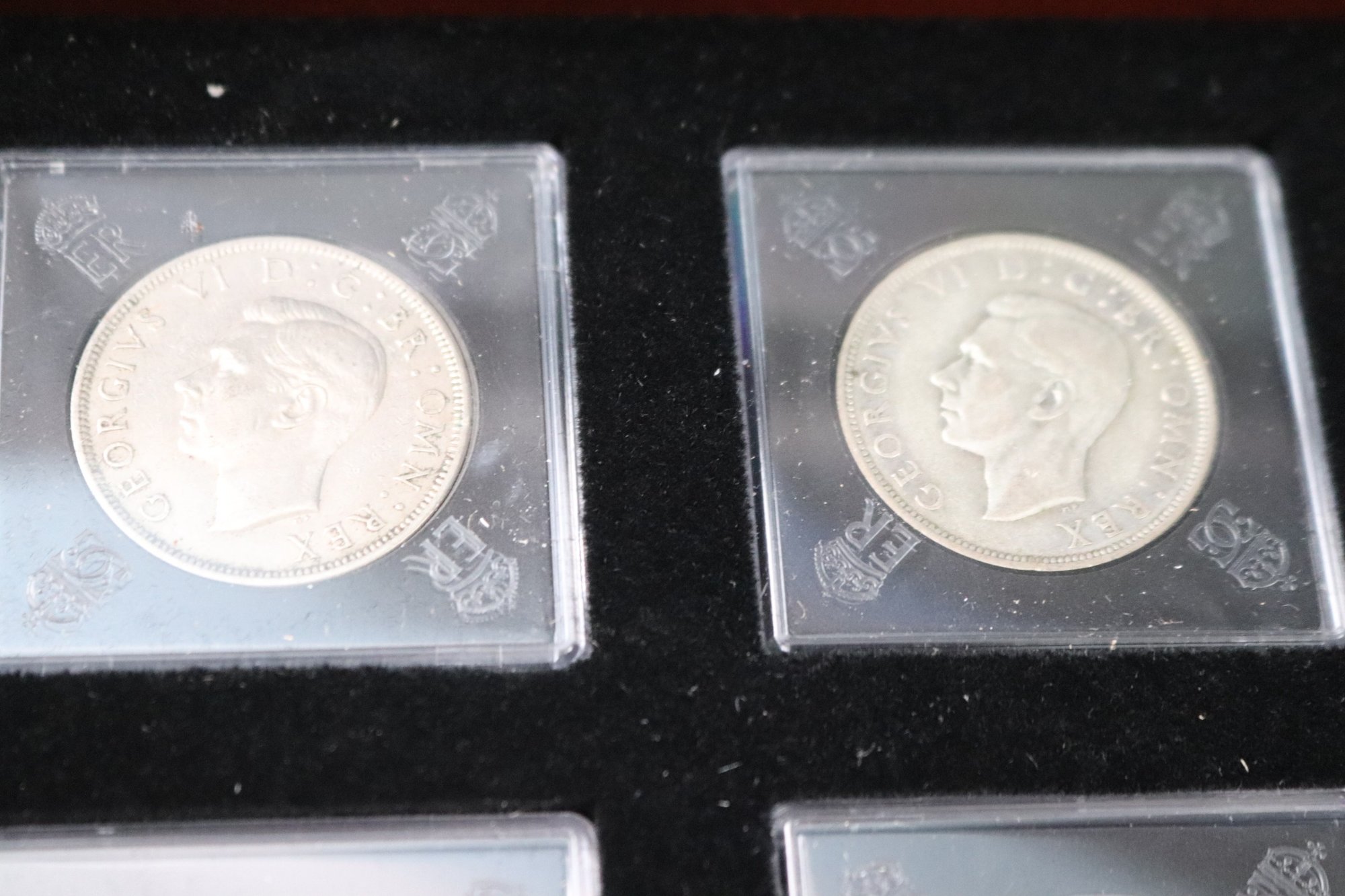 Wooden Display Storage Box Contains Last Of The Half Crowns Coin ...