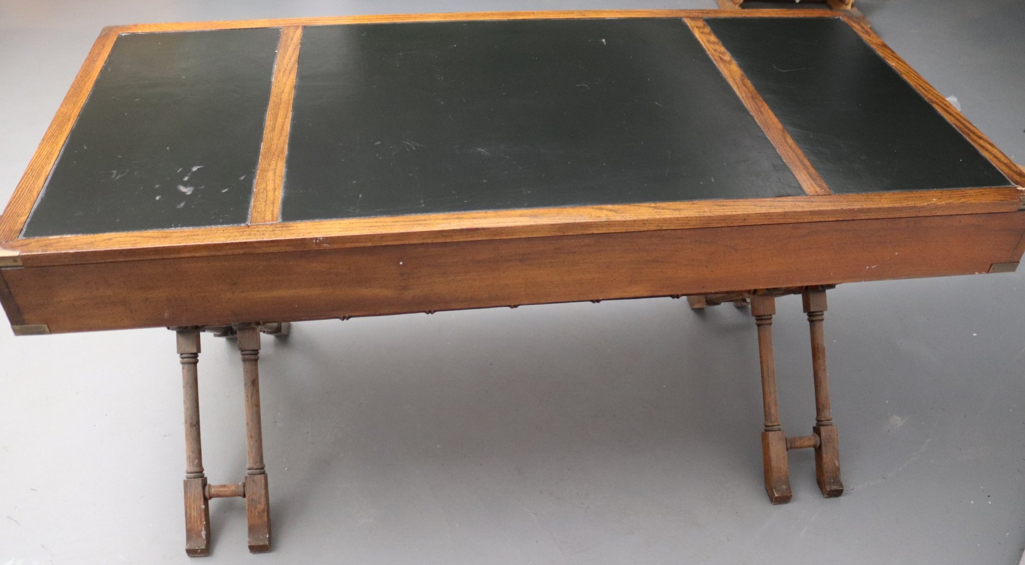 Mid Century Modern Campaign Style 3-Drawer Desk By Brandt Furniture ...