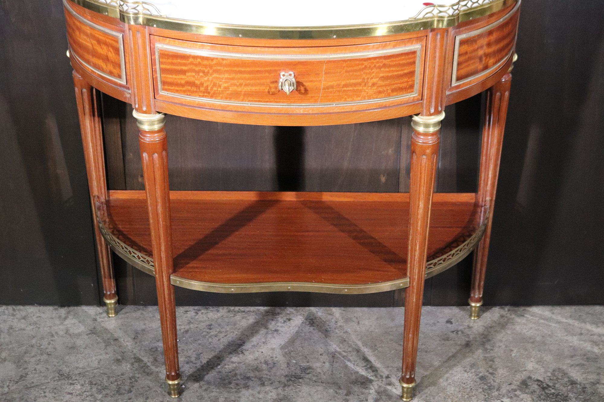 Vintage French Louis The XVI Style Demilune Entryway Console With A ...