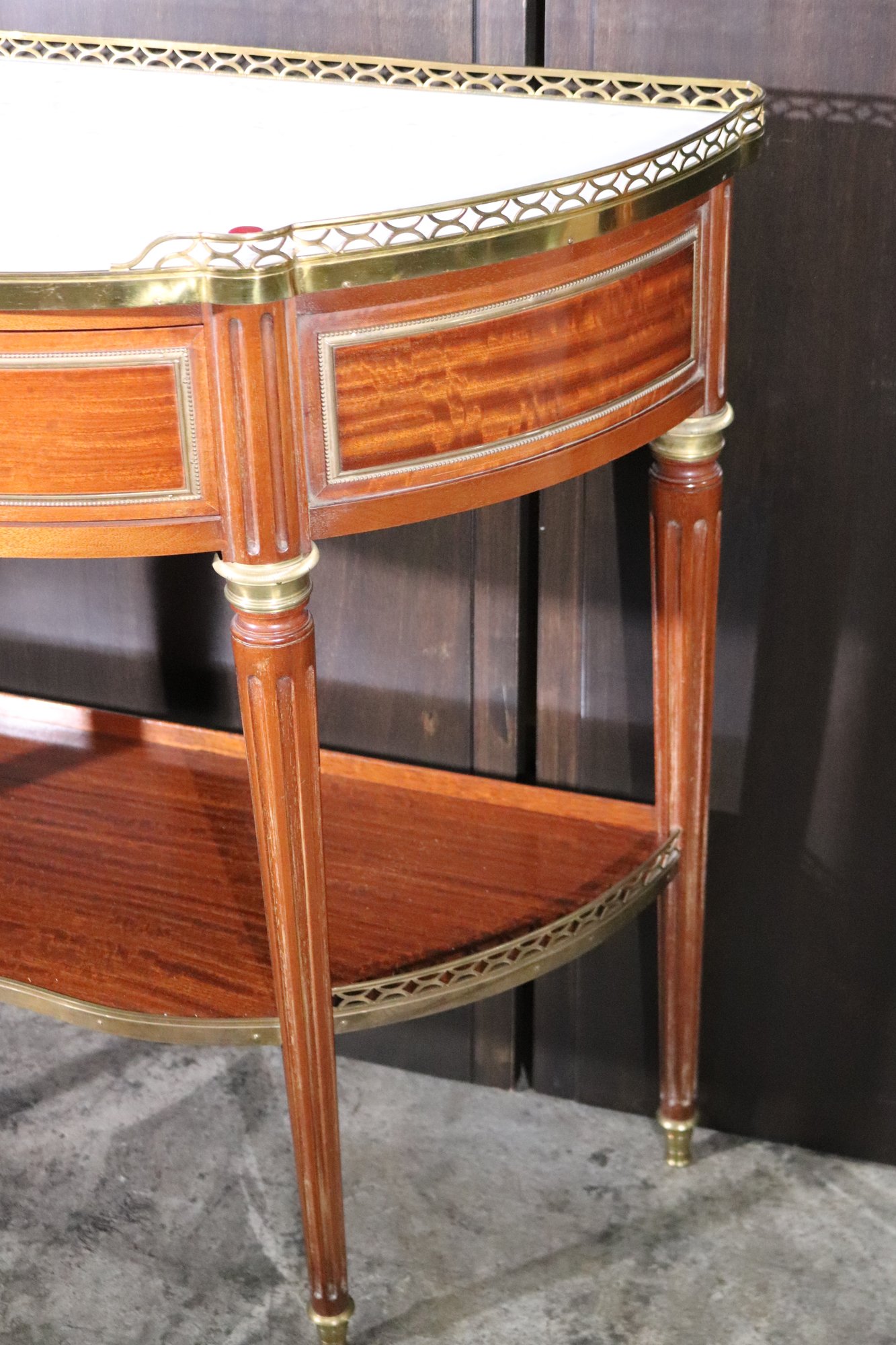 Vintage French Louis The XVI Style Demilune Entryway Console With A ...