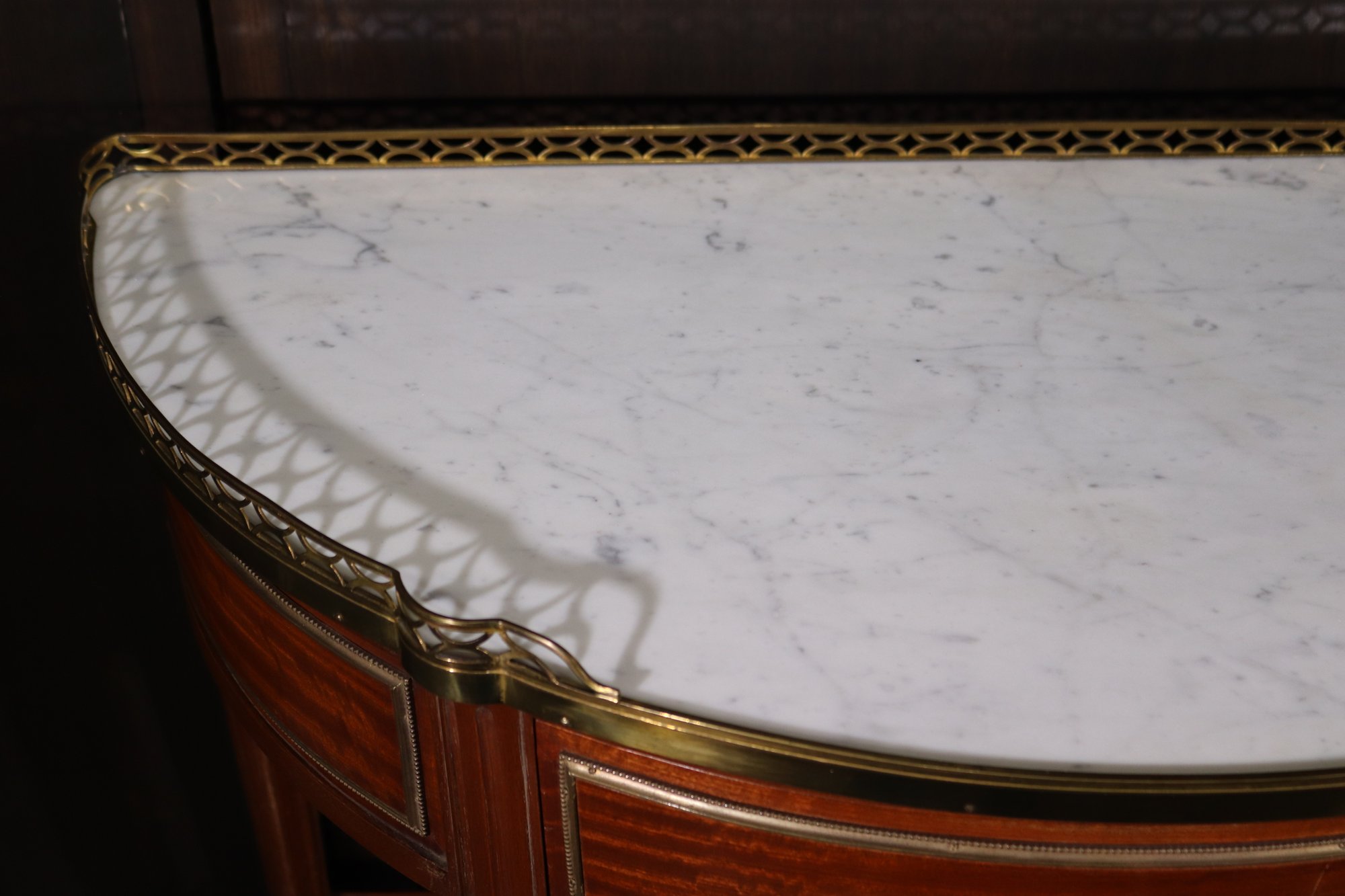 Vintage French Louis The XVI Style Demilune Entryway Console With A ...
