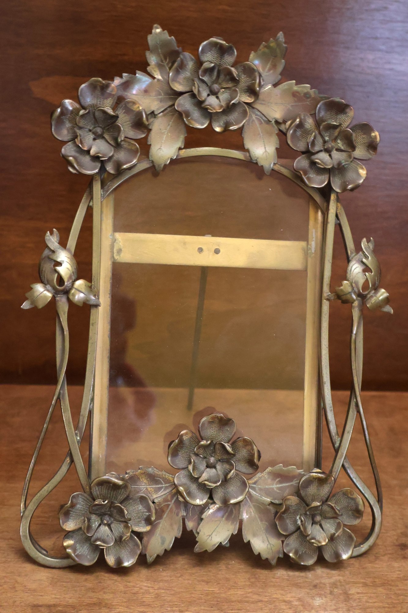Brass Art Nouveau Photo Frame With Floral Motifs, Popular In Late 19th ...