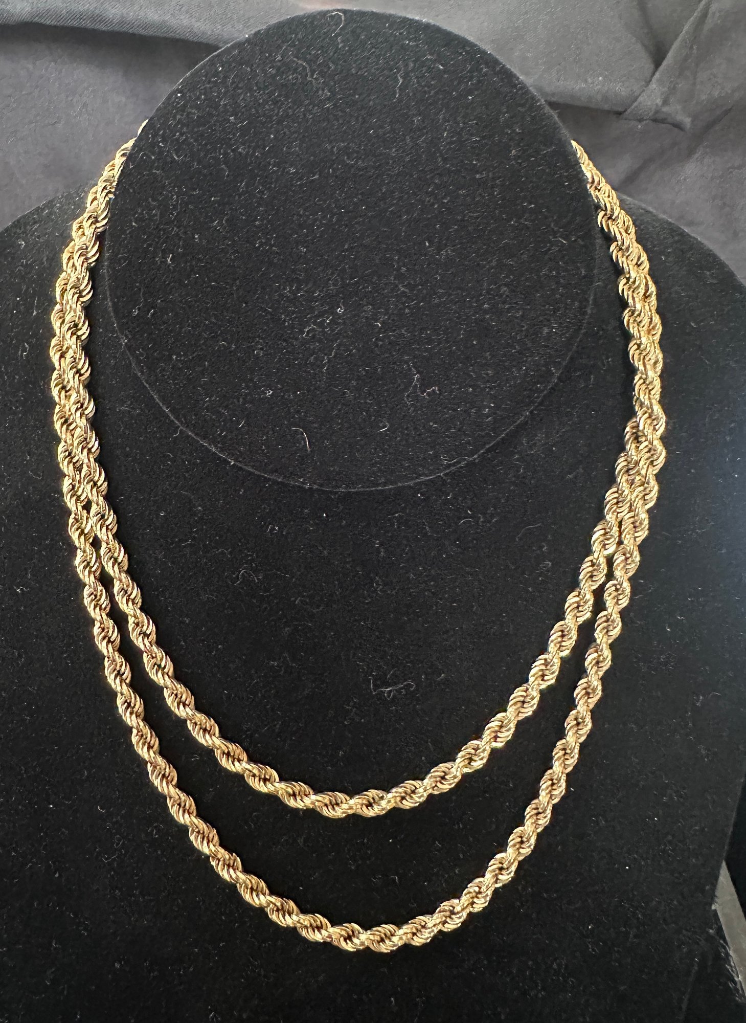 14K YG 30 INCH CLASSIC MEDIUM ROPE CHAIN NECKLACE #54747 | Auctionninja.com