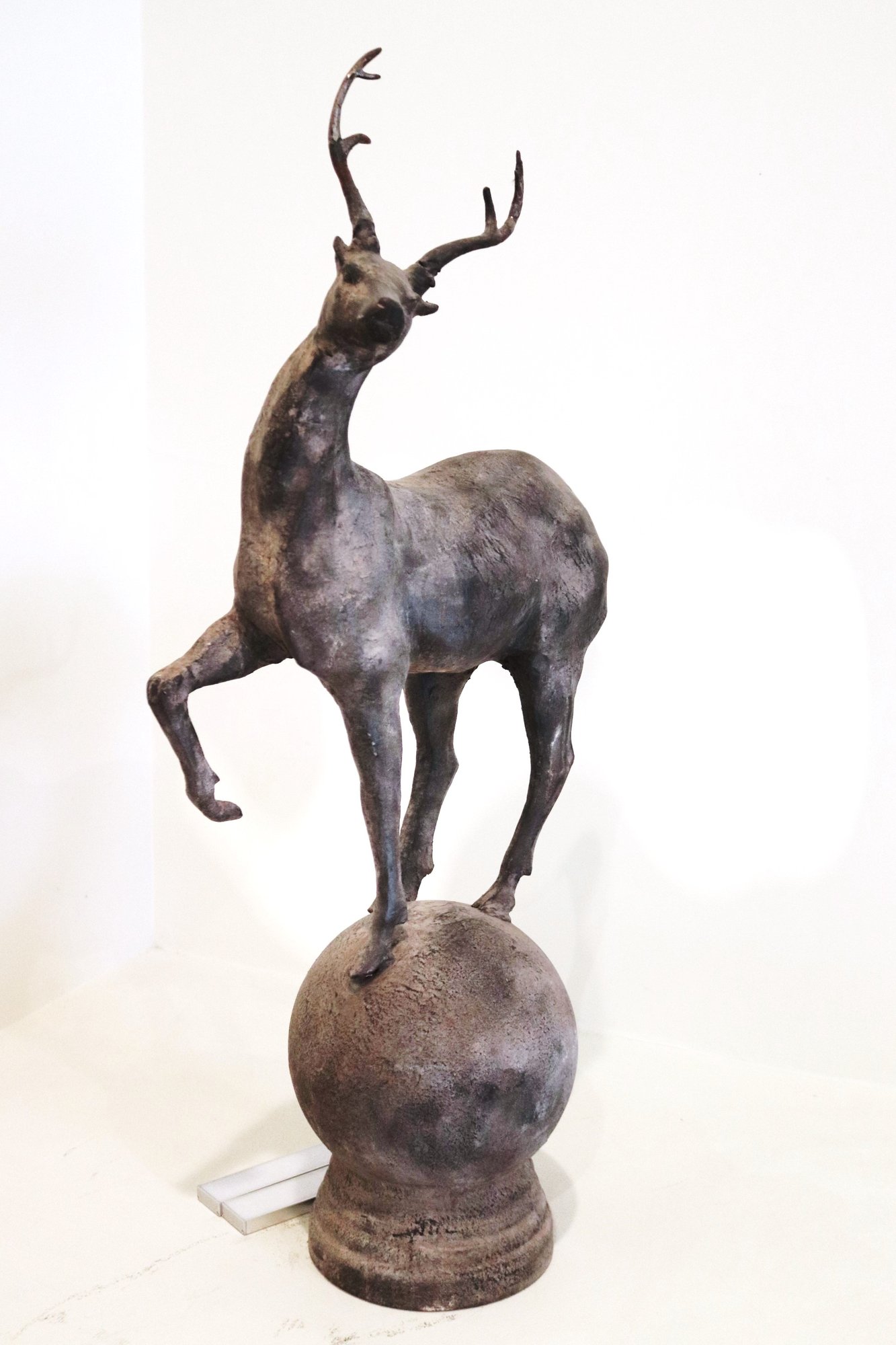 Heavy Cast Metal Wild Stag Sculpture 36 Inches Tall #50345 ...