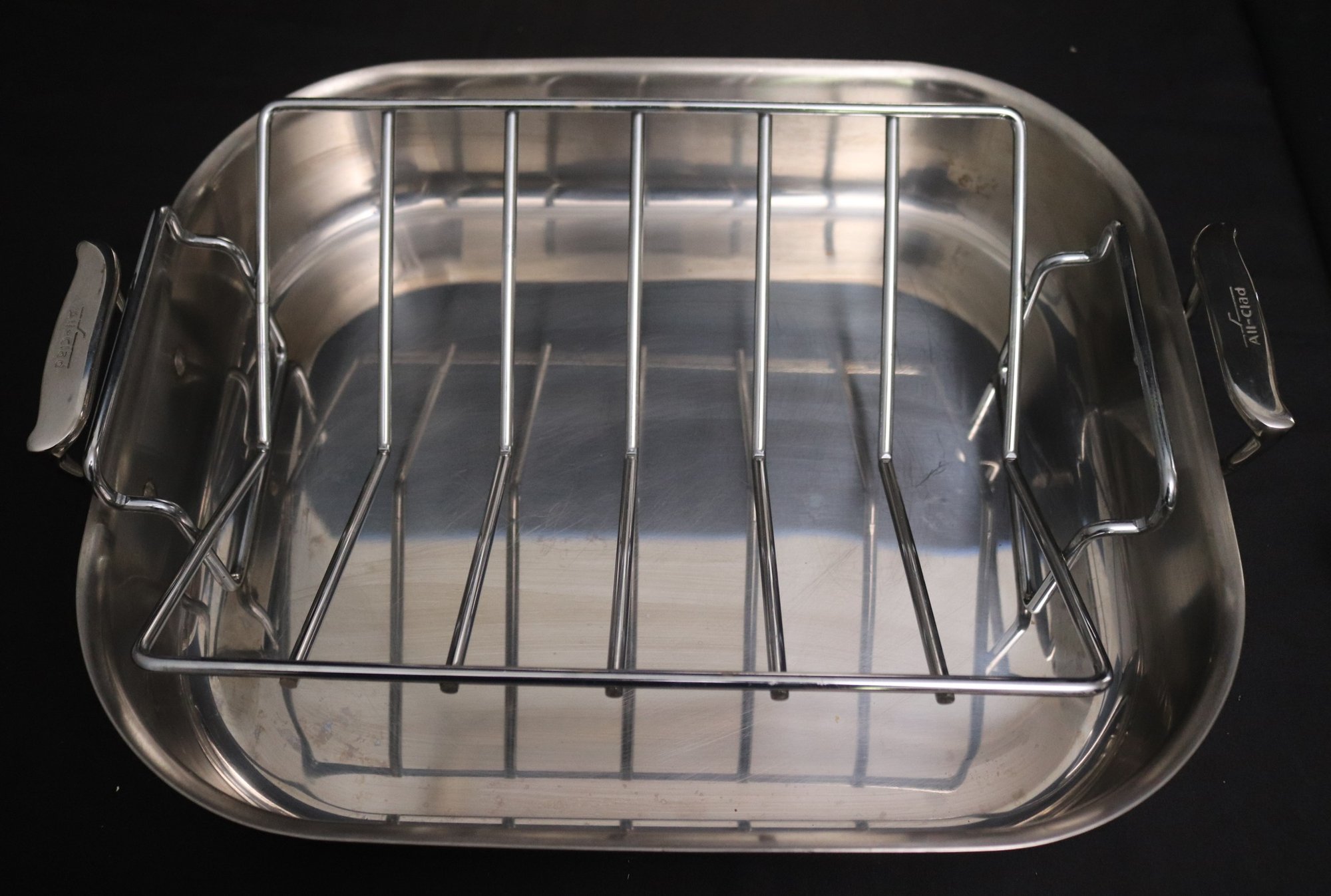 3 Large All-Clad Handled Roaster Pans With Accessories #61105 ...