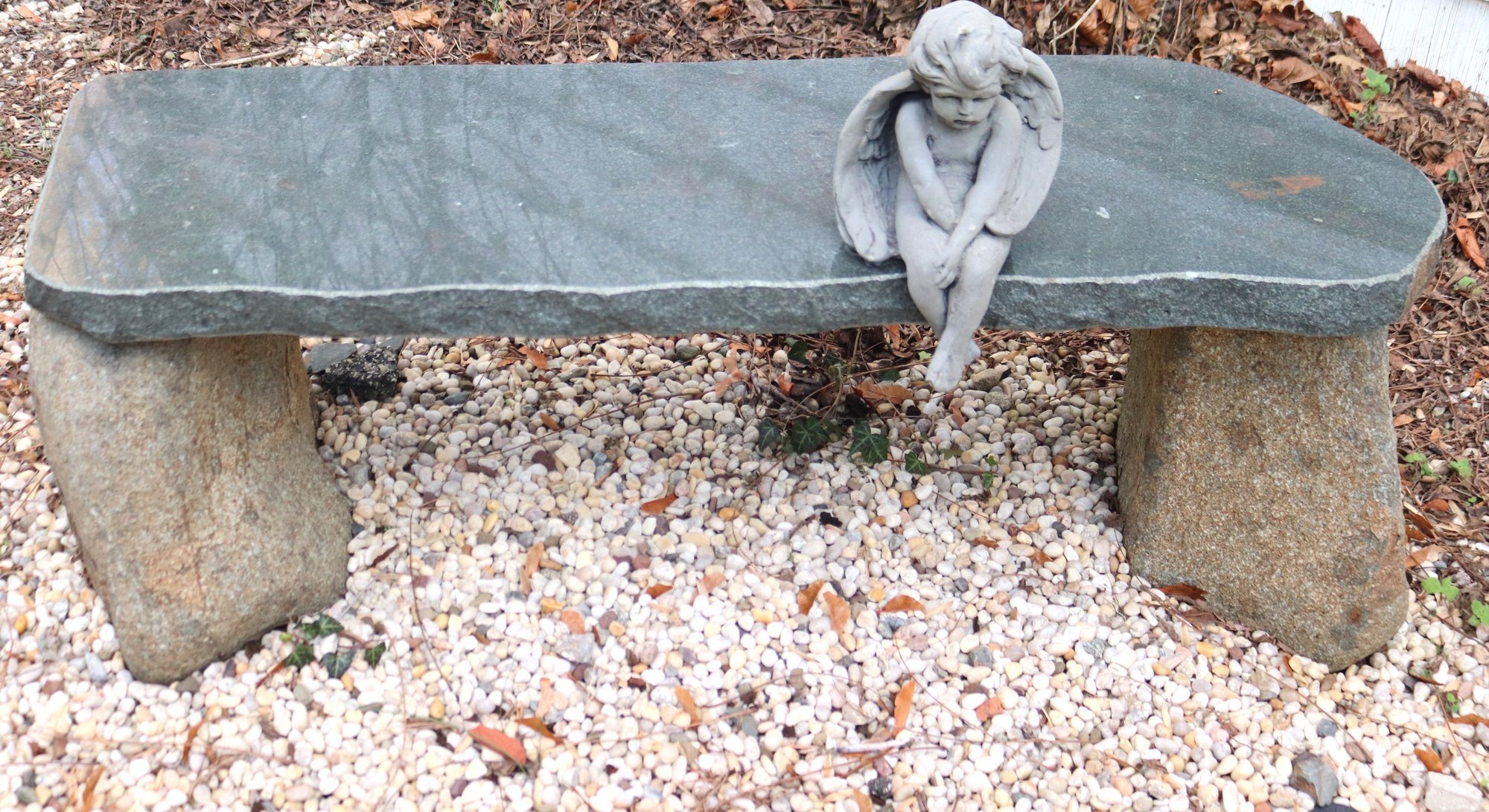 Garden Bench Made From Natural Rocks And Polished Stone Slab, Measuring ...