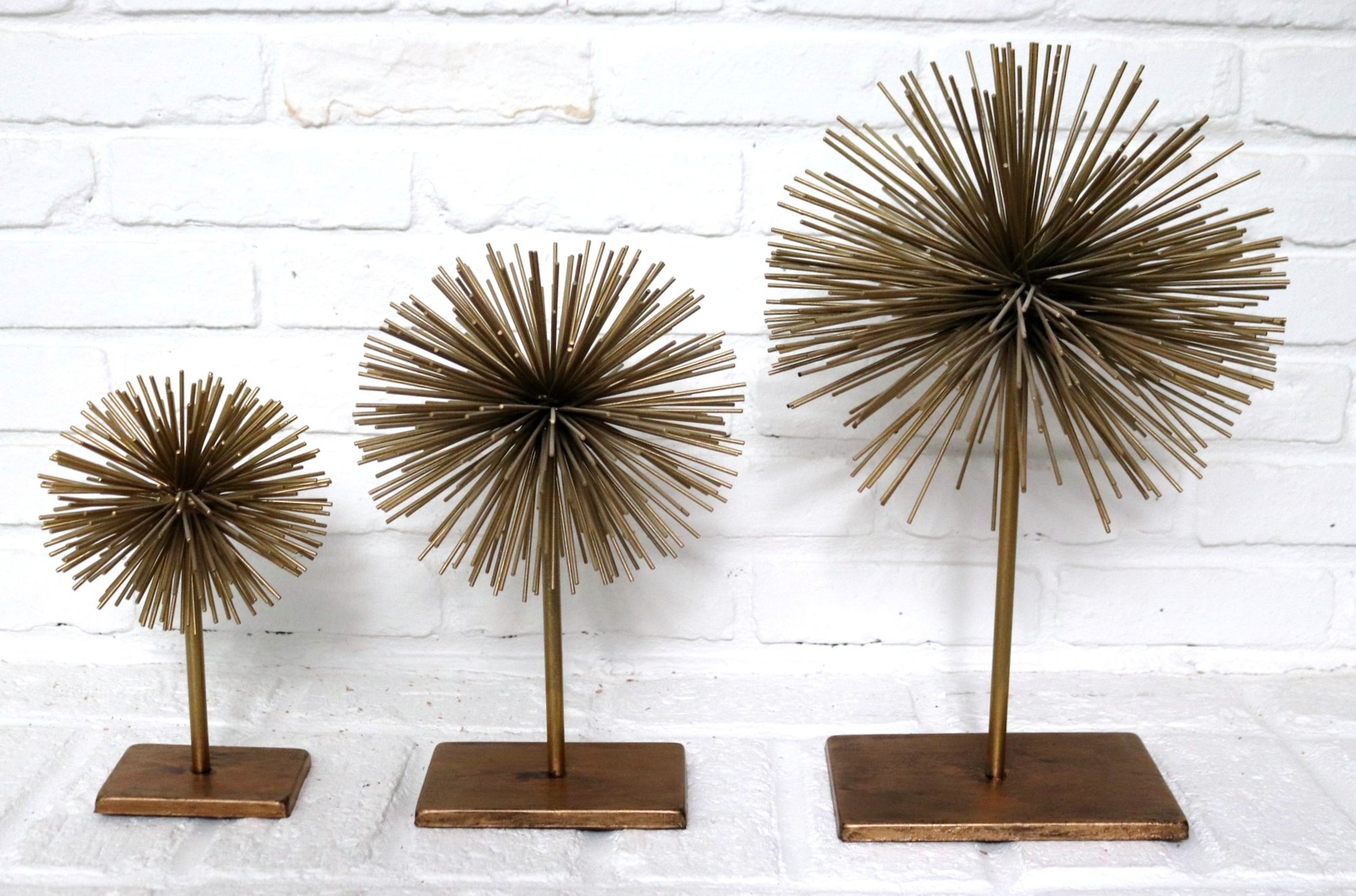 3-Piece Gold Metal Graduated Starburst Sculptures/Table Decor #64803 ...
