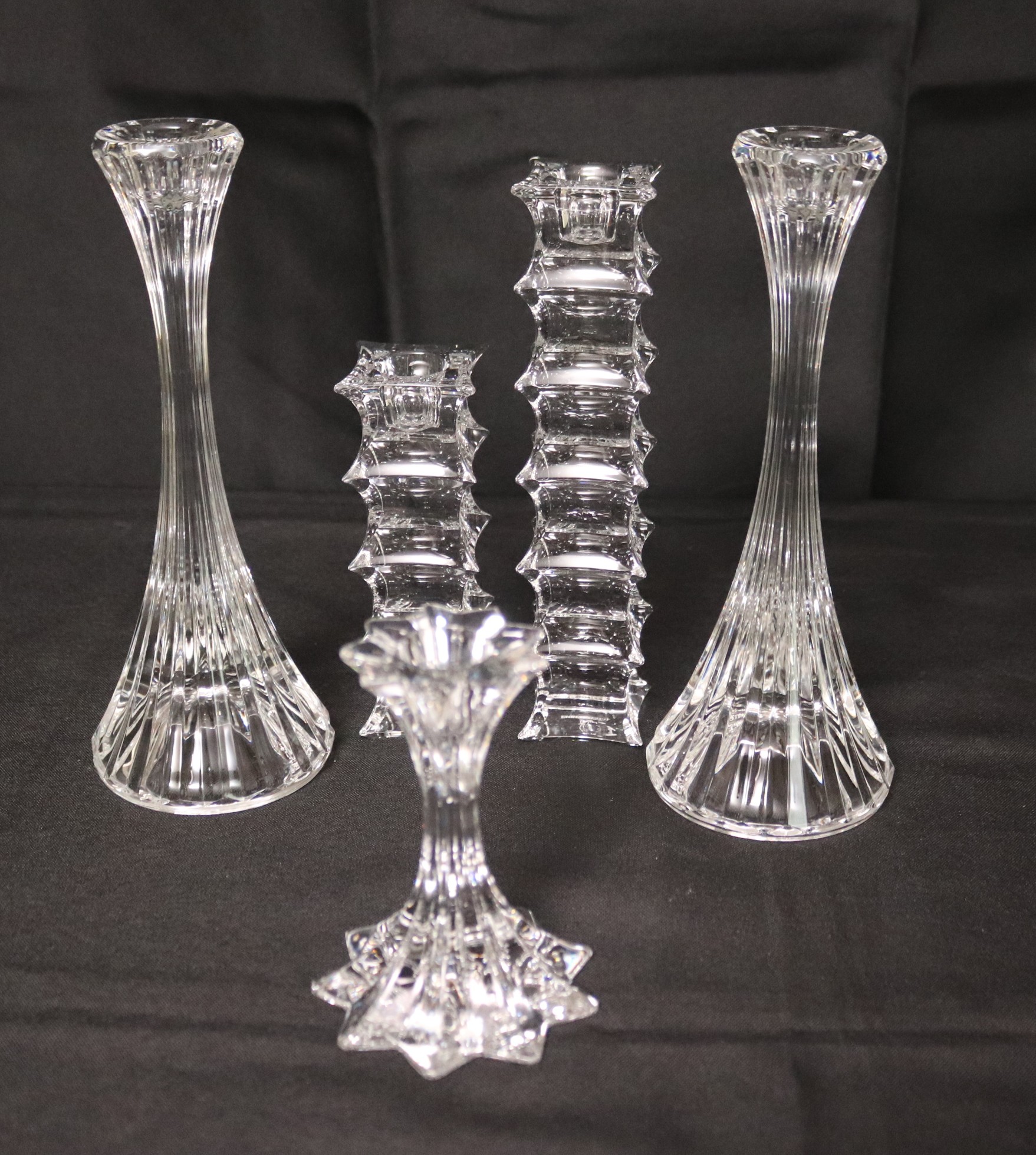 Assorted Glass/ Crystal Candlesticks Ranging In Size Includes ...