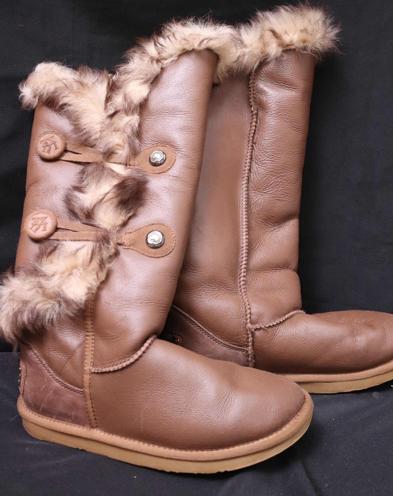 Australia Luxe Collection Designer Nordic Tall Chestnut Leather Boots ...