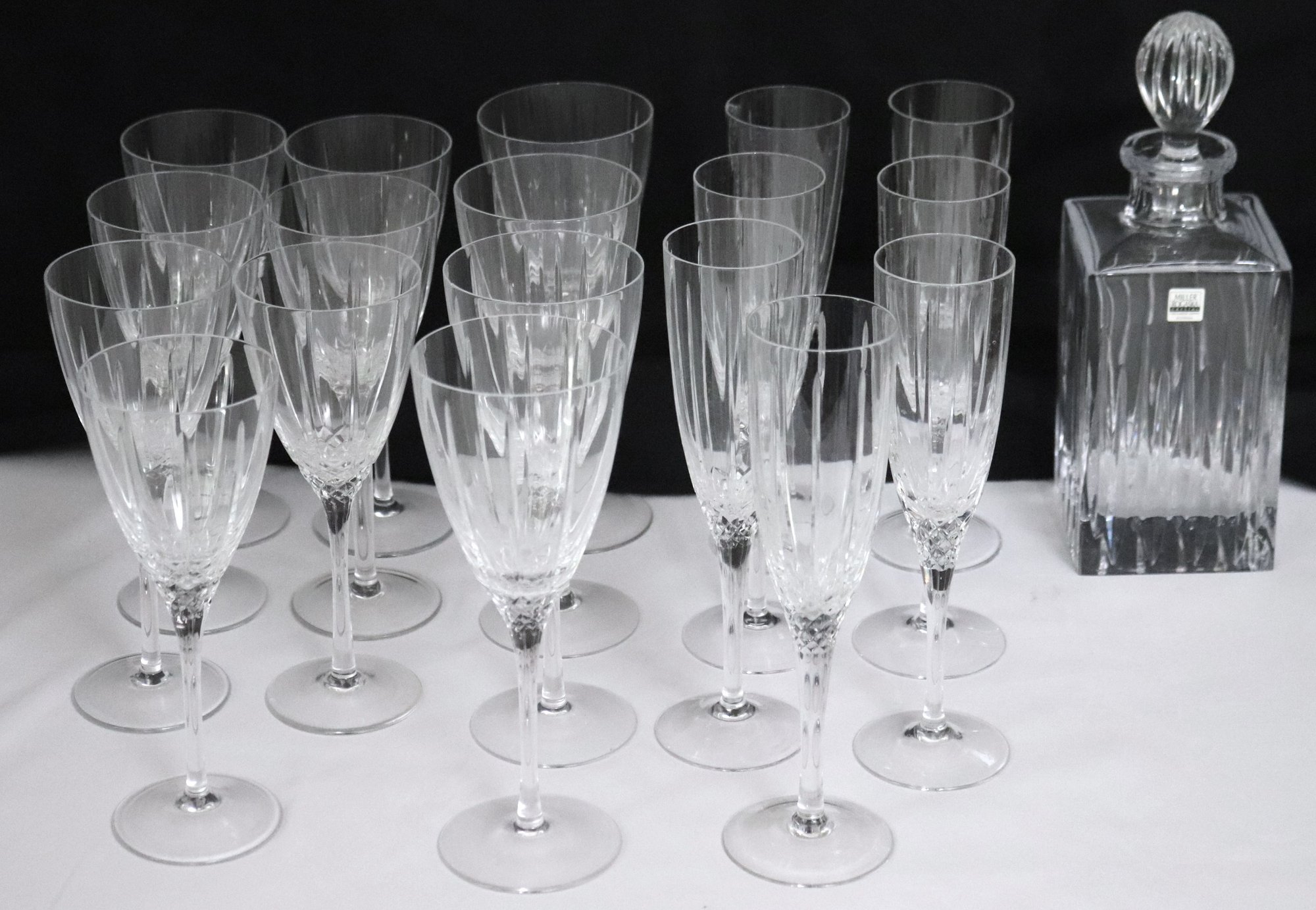 Group Of 18 Waterford Marquis Stemware And Miller Rogaska Crystal ...
