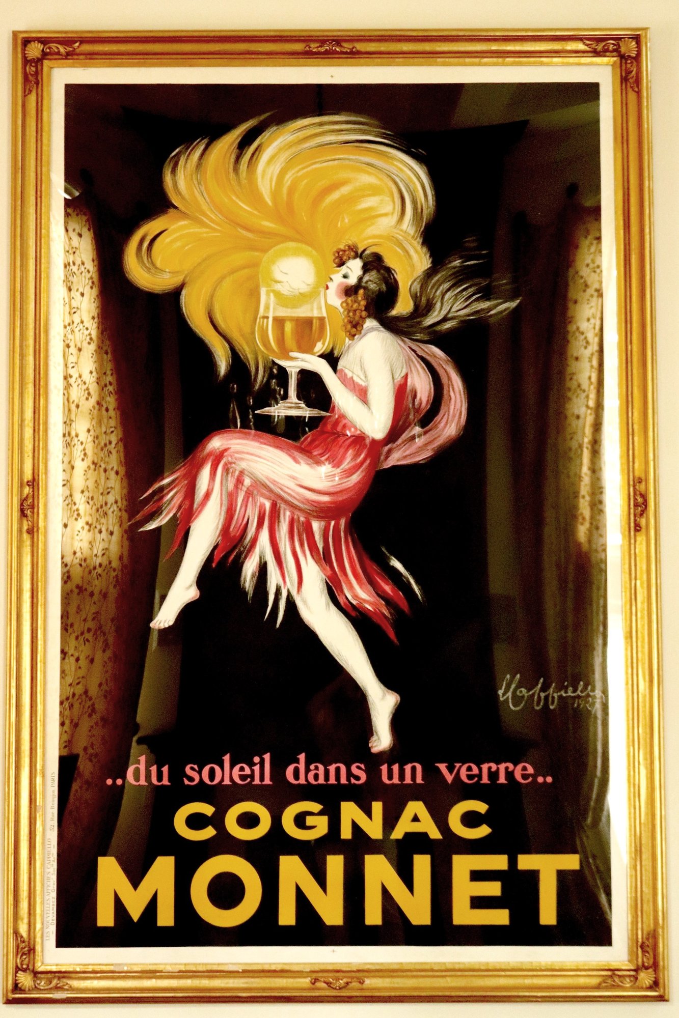 Fabulous Large Vintage Antique French Poster For Cognac Monnet In ...