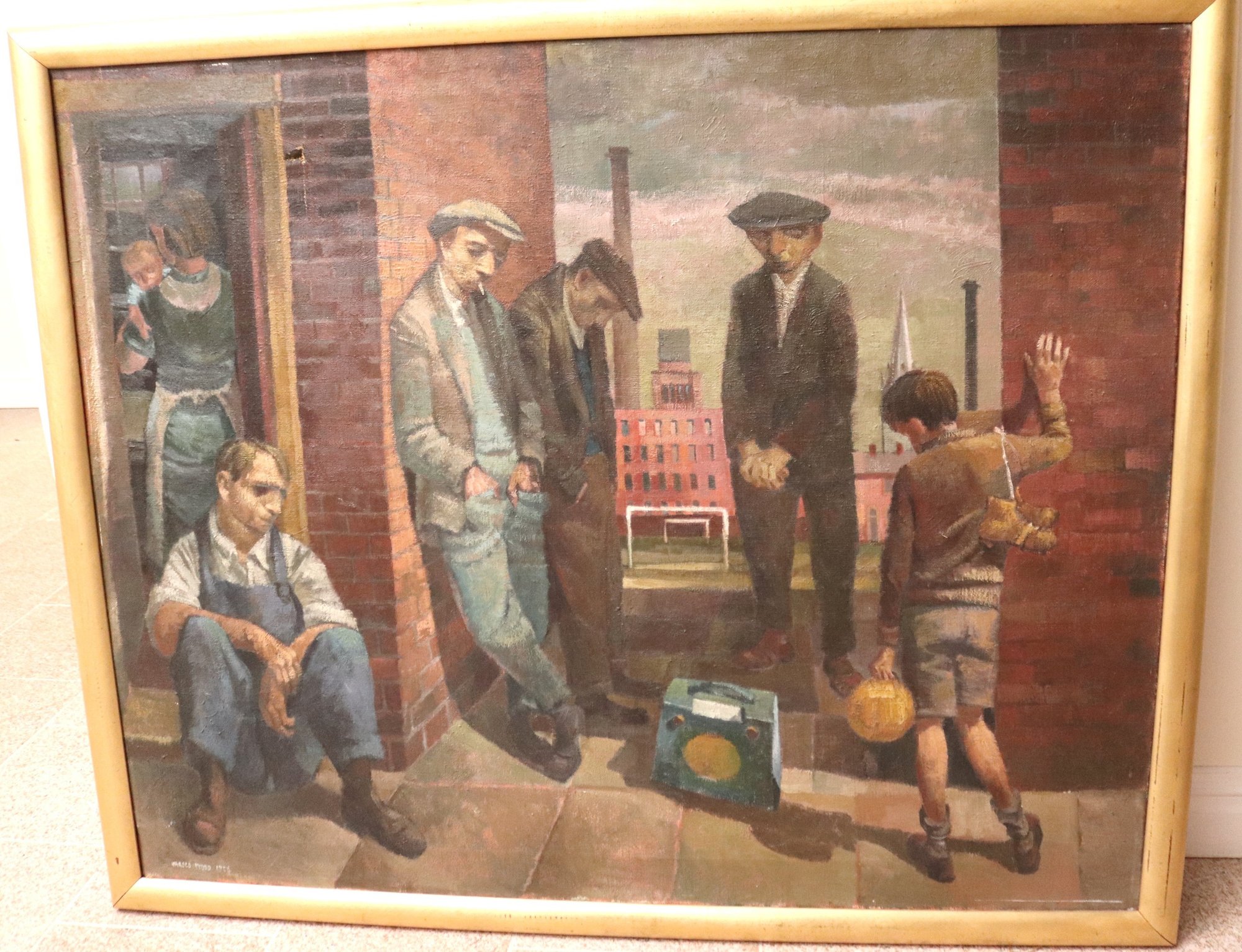 Antique Painting On Burlap Canvas Signed By Listed Artist Harold Wood ...