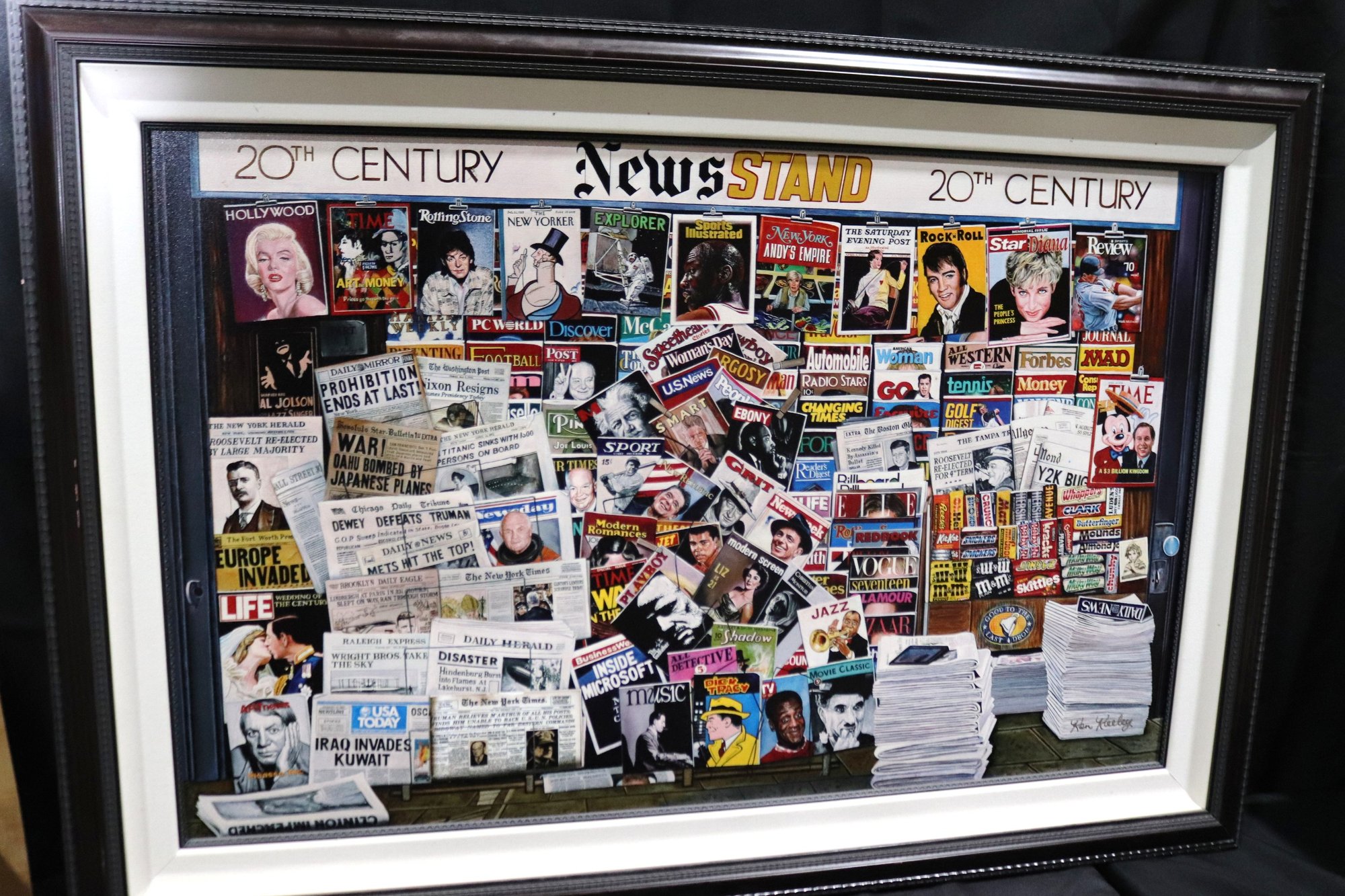 20th Century Newstand Mixed Media Artist Proof Giclee Print On Canvas ...