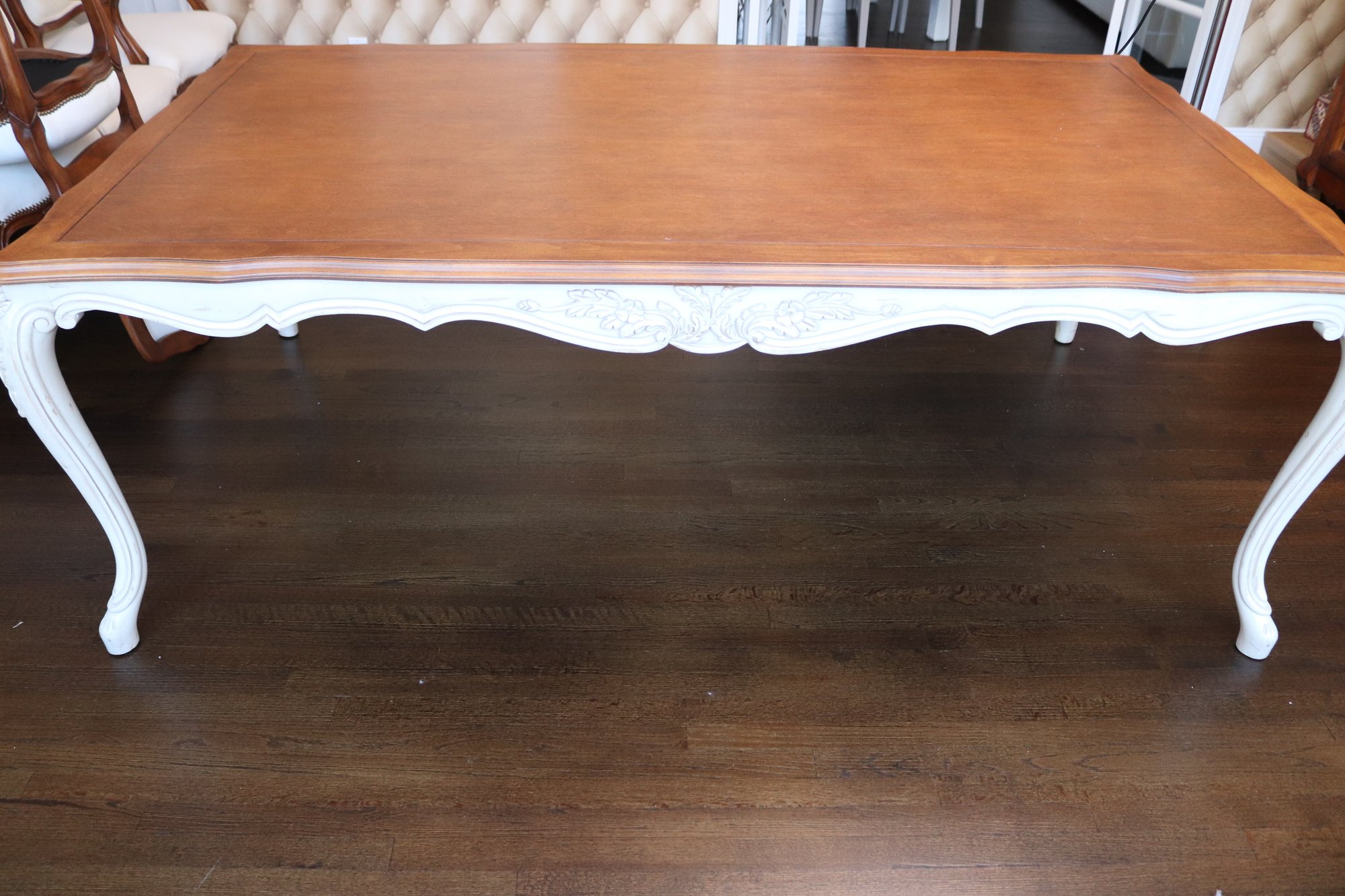 Louis Solomon French Style Carved Wood Dining Table Includes Table Pads ...