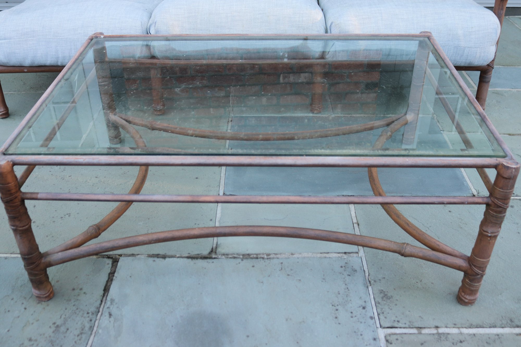 Castelle Wrought Aluminum Sofa And Coffee Table #54439 | Auctionninja.com