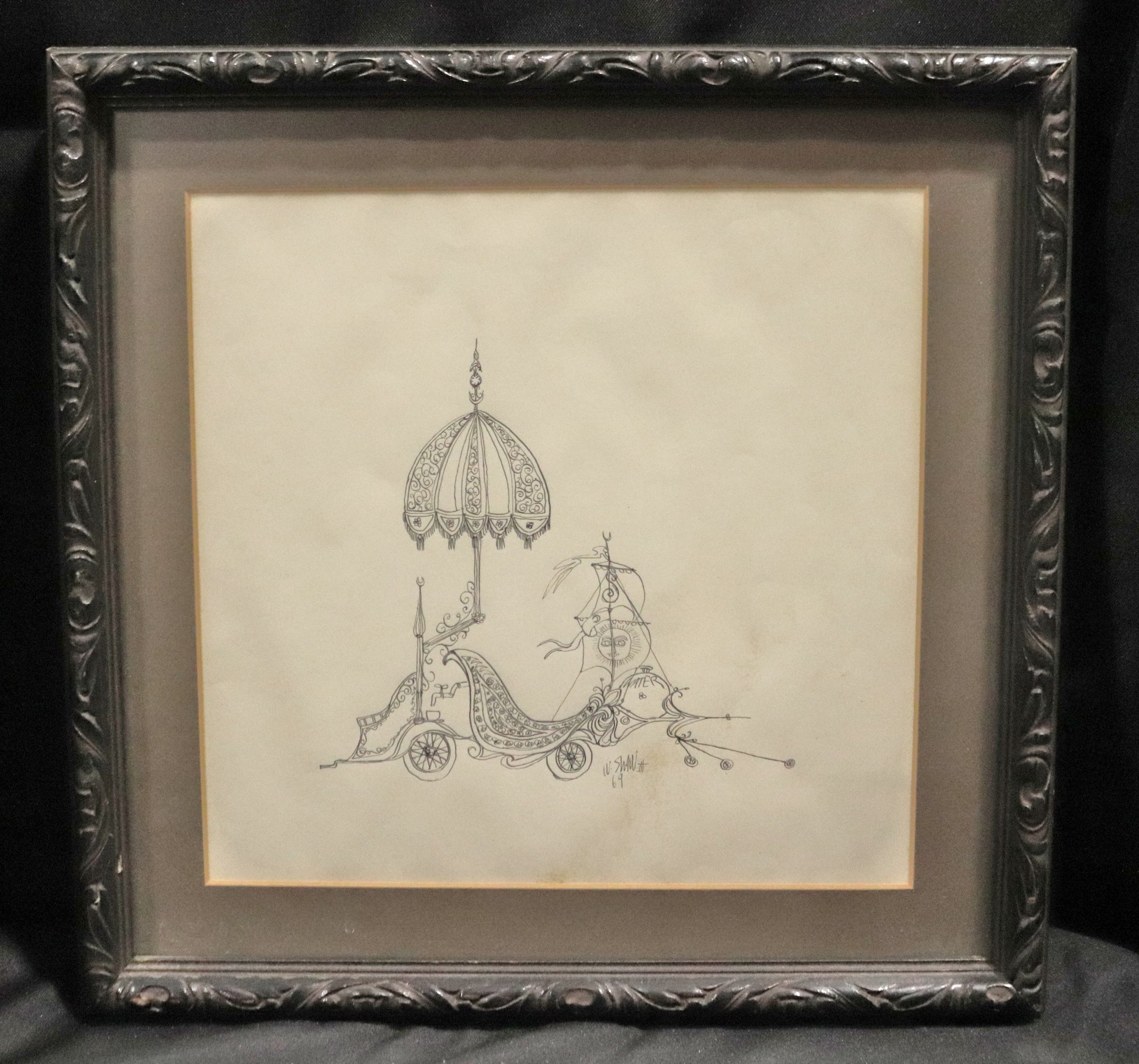 Vintage Framed Carriage Print By Artist W. Shaw 1969 #55530 ...