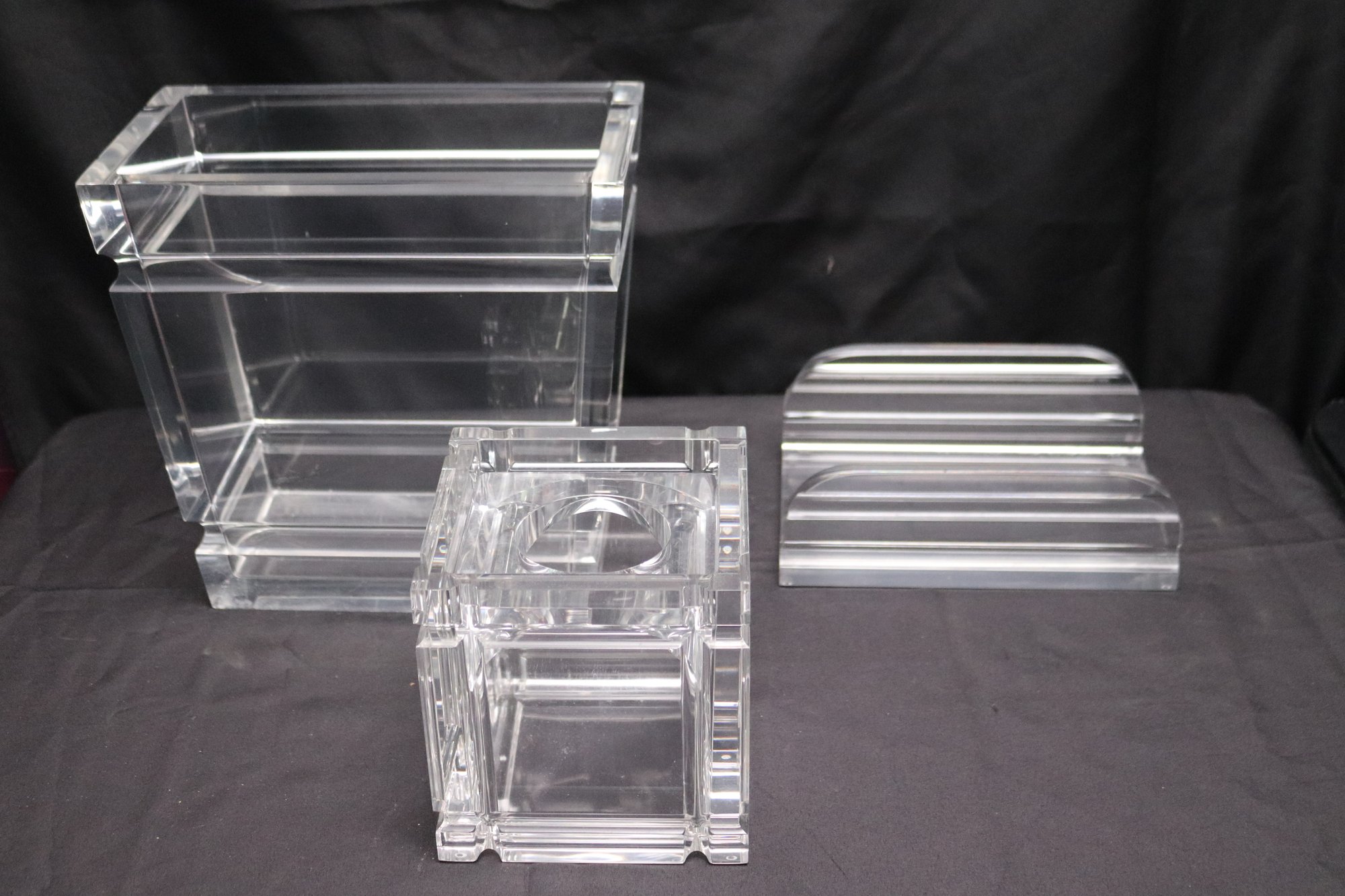 Three Contemporary Lucite Bathroom Accessories #52584 | Auctionninja.com