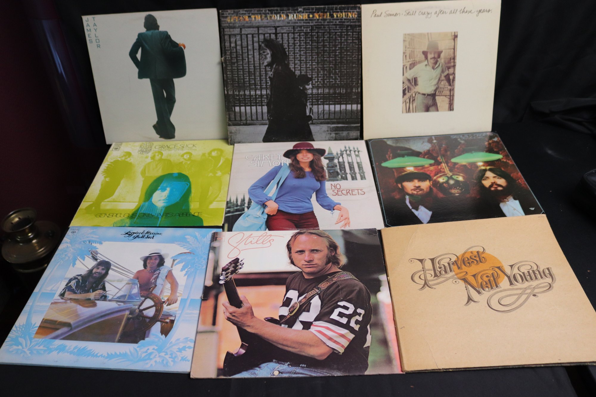 Lot Of 9 Vintage Record Albums With Grace Slick, Neil Young And Carly ...